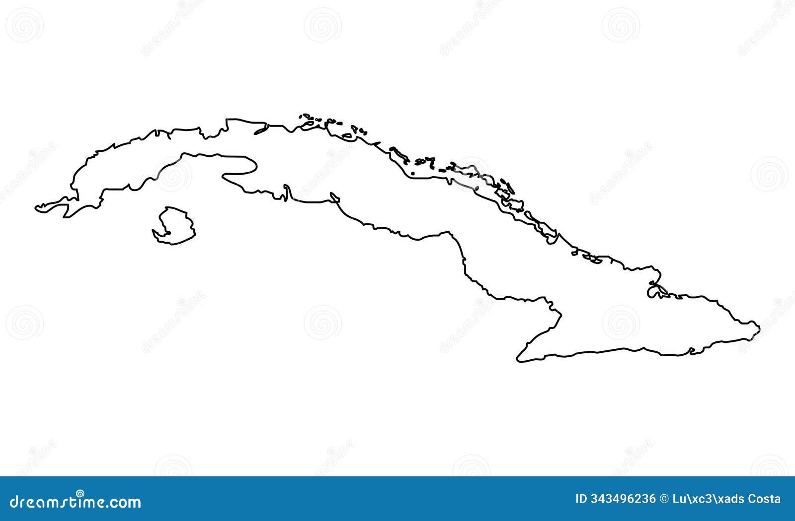 Cuba Outline Map With Shadow Royalty-Free Stock Image | CartoonDealer ...