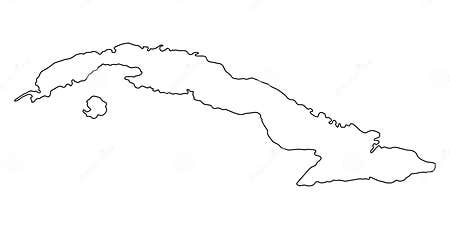 Cuba Outline Map Vector Illustration Stock Vector - Illustration of ...