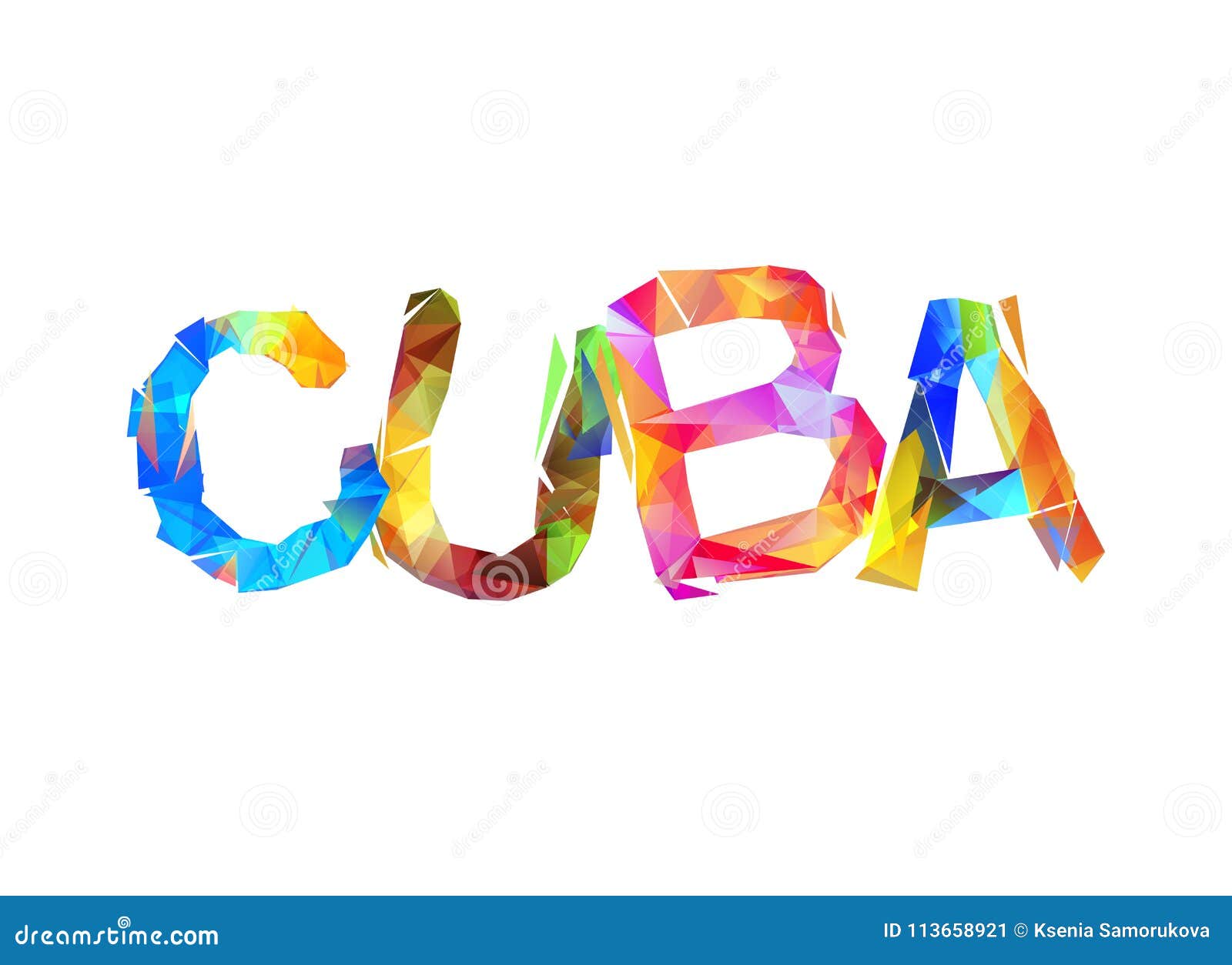 Cuba Palabra De Letras Triangulares Ilustración del Vector ...