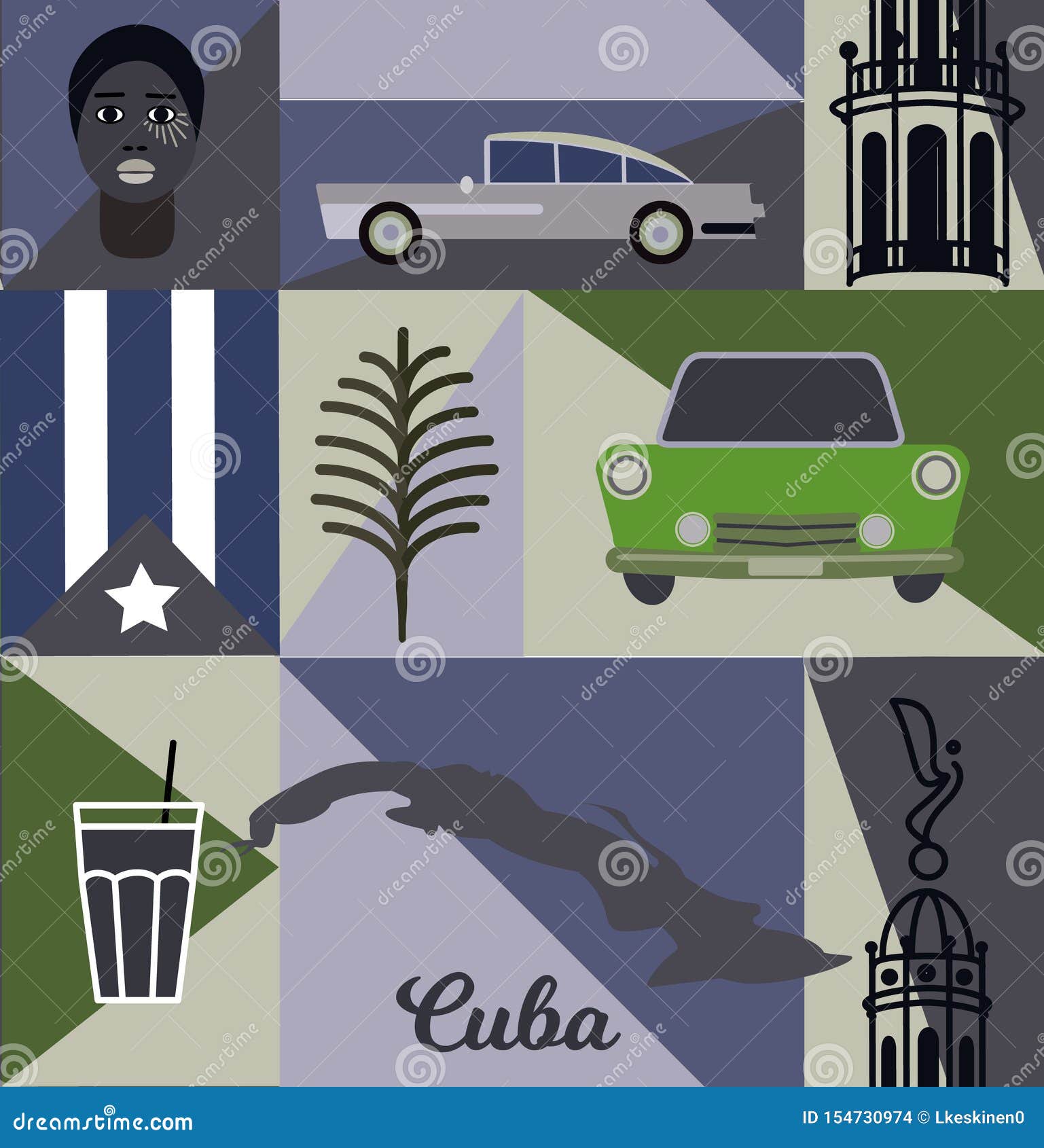 Cuba Pattern Seamless Design Graphic Stock Vector - Illustration of ...