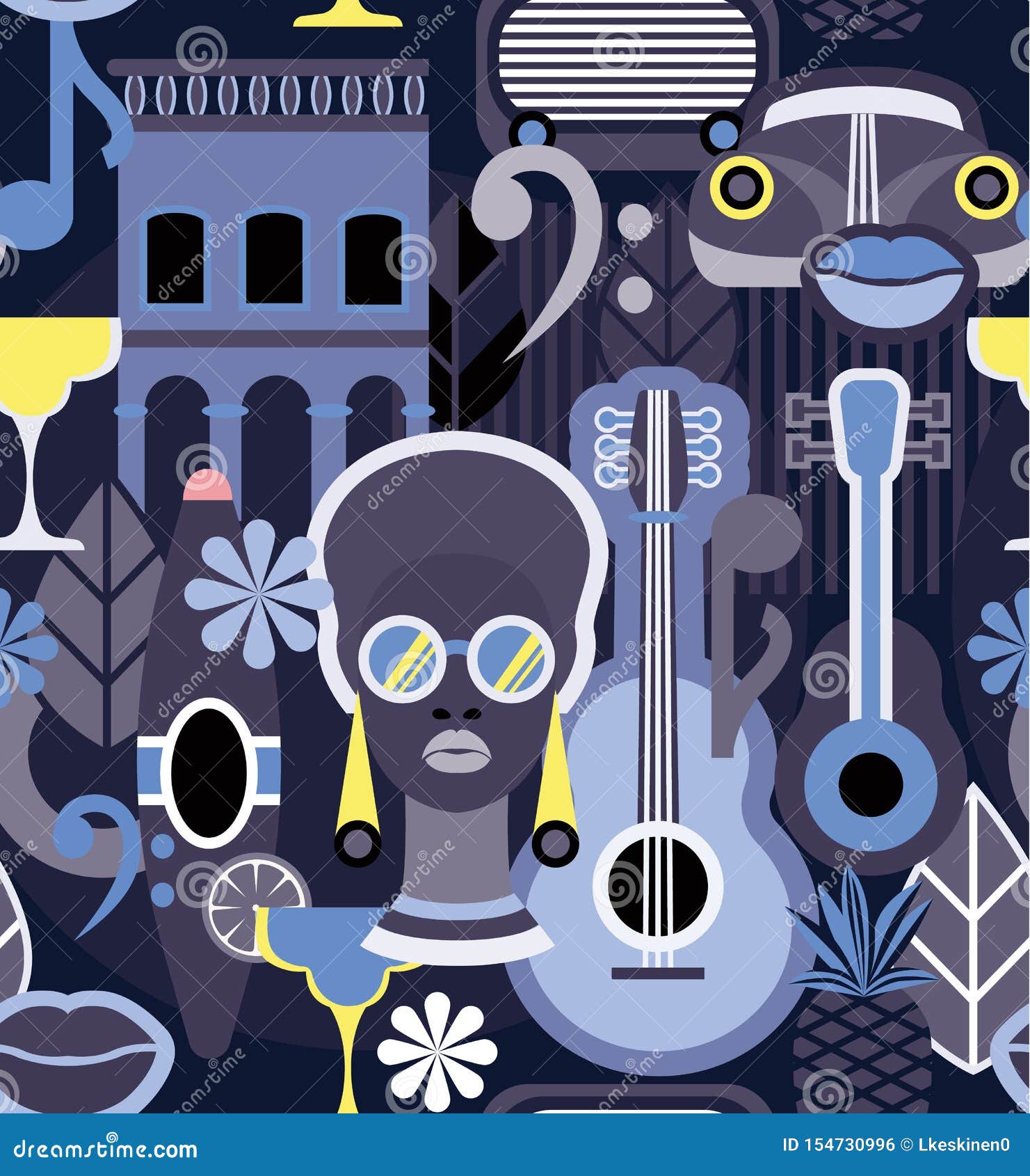 Cuba Pattern Seamless Design Graphic Stock Vector - Illustration of ...