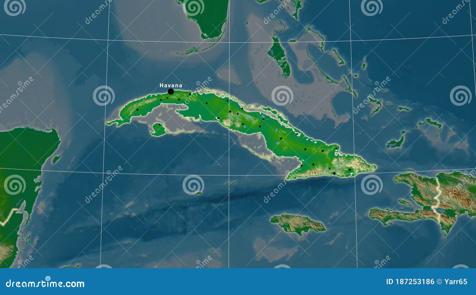 Cuba - Physical. Composition, Borders Stock Illustration - Illustration of earth, borders: 187253186