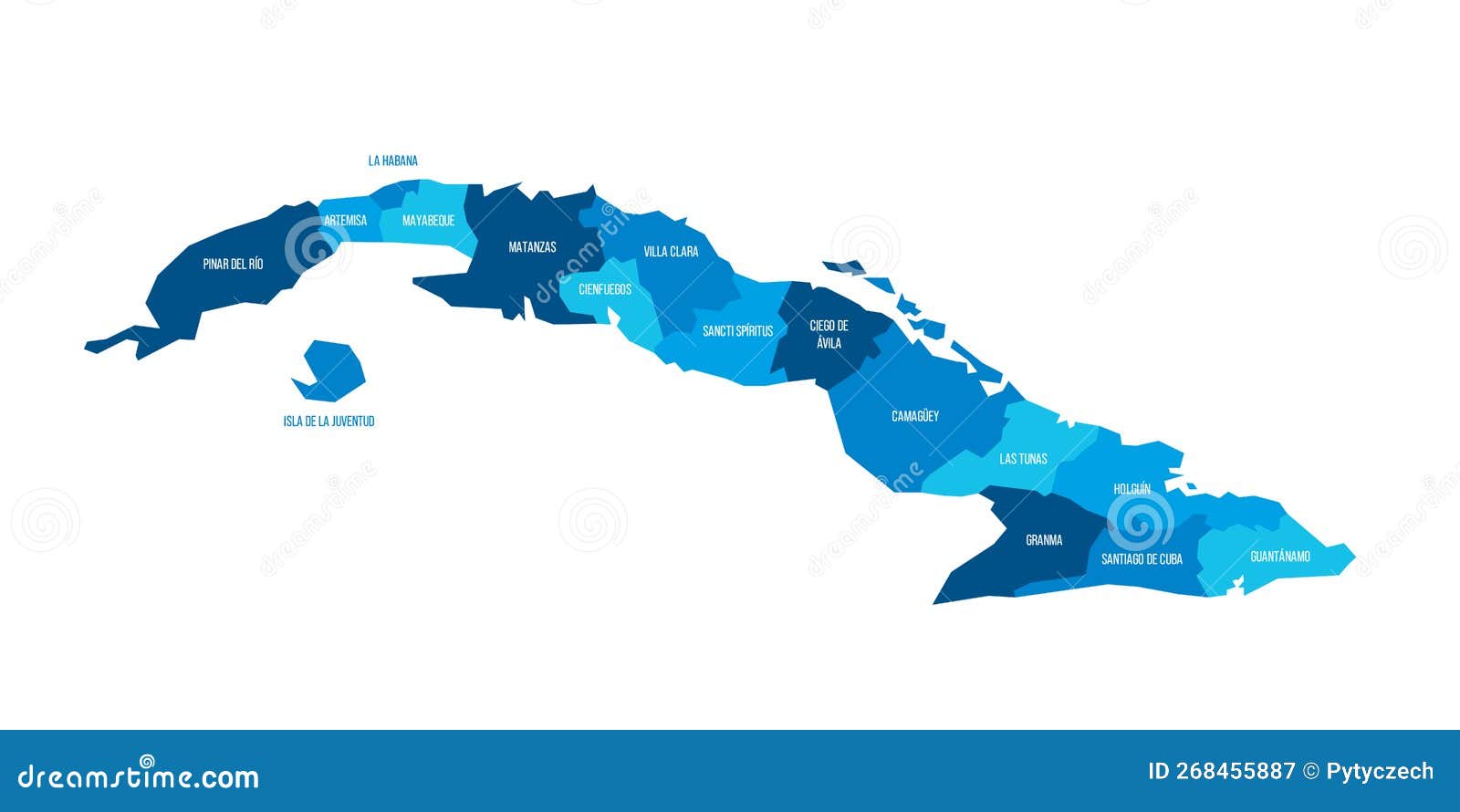 Cuba Political Map of Administrative Divisions Stock Vector ...