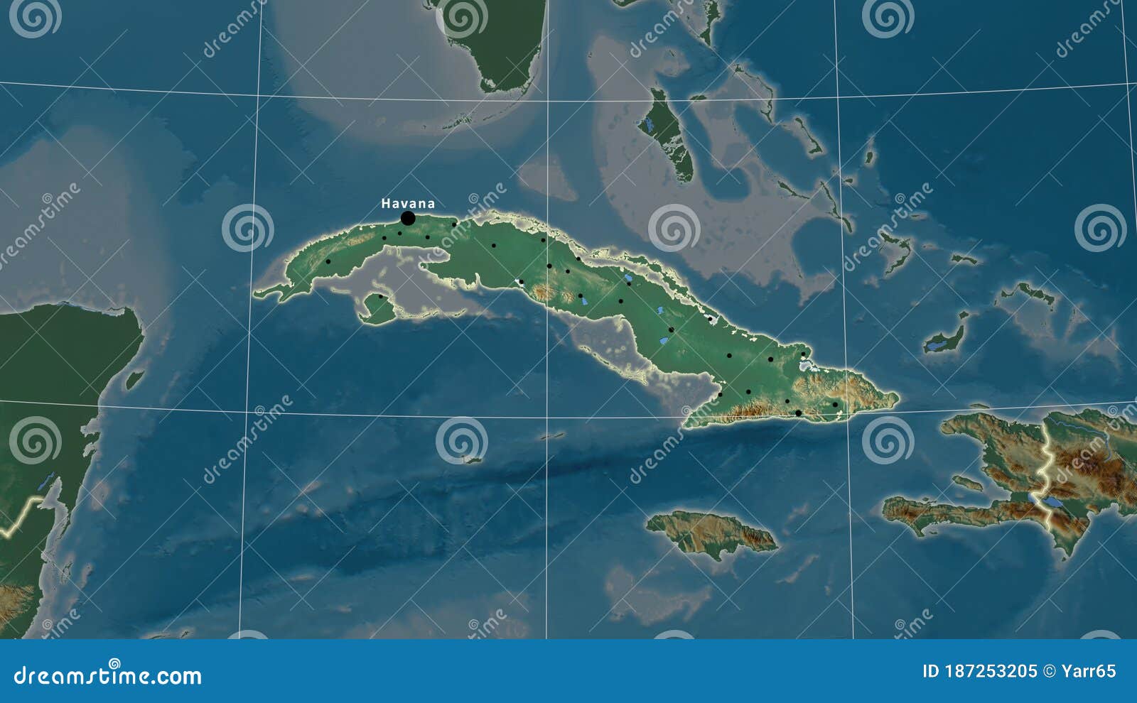 Cuba - Relief. Composition, Borders Stock Illustration - Illustration ...