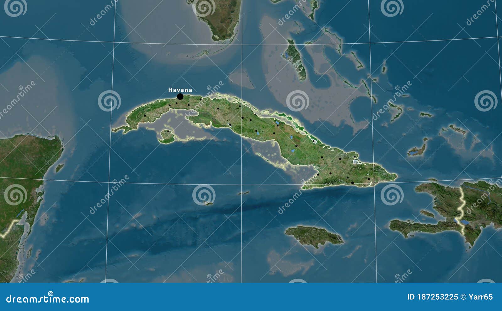 Cuba - Satellite. Composition, Borders Stock Illustration - Illustration of shoreline, havana ...