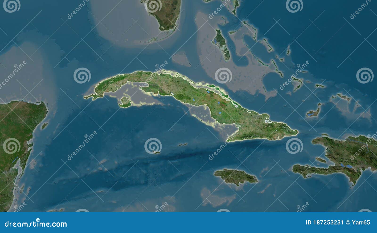 Cuba - Satellite. Composition Stock Illustration - Illustration of ...