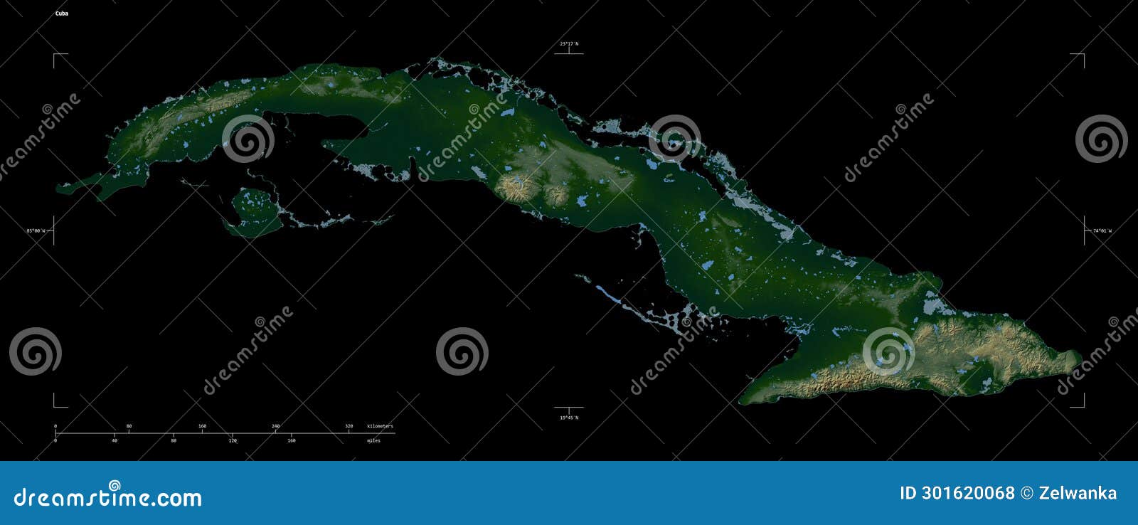 Cuba Shape on Black. Physical Stock Illustration - Illustration of ...
