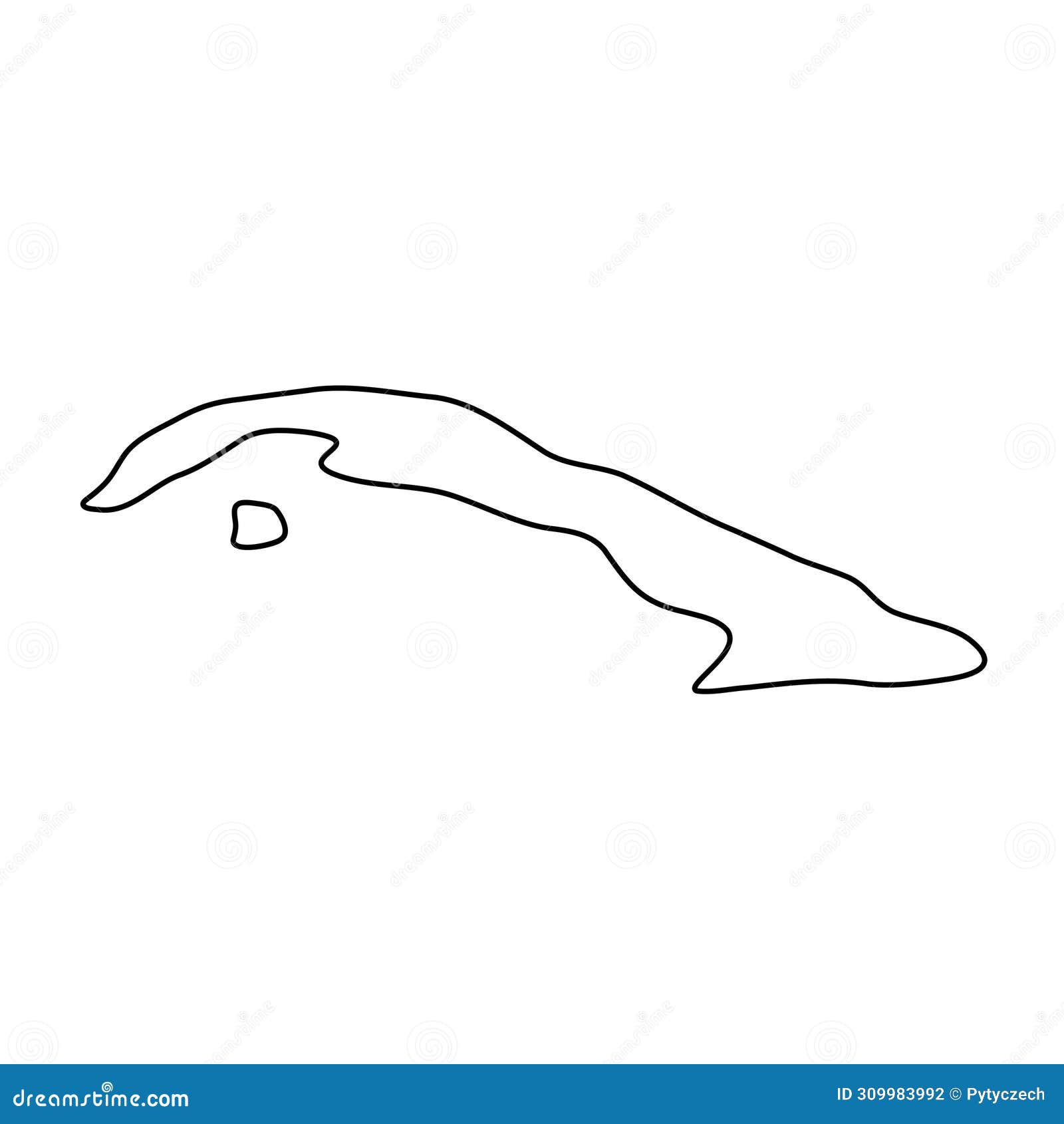 Cuba Simplified Vector Outline Map Stock Vector - Illustration of ...