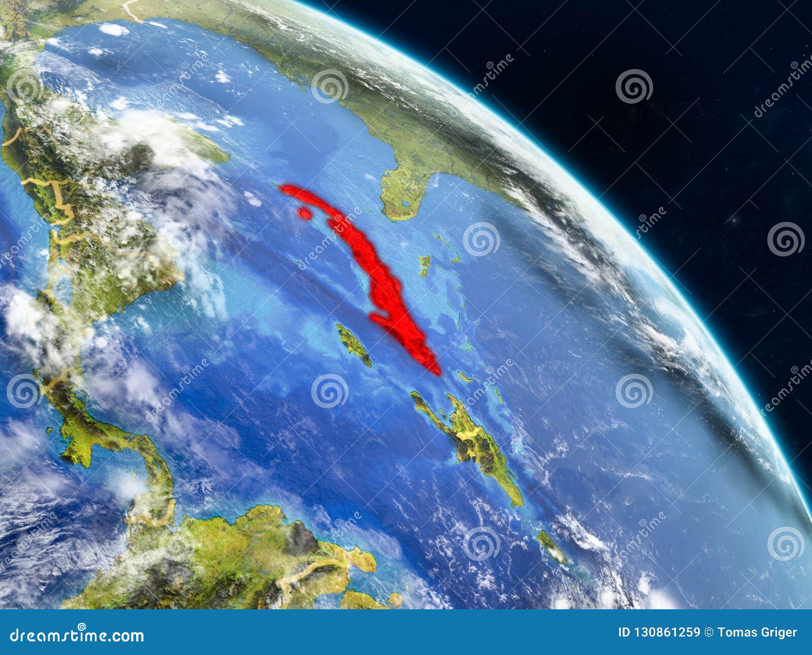 Cuba from space stock illustration. Illustration of countries - 130861259