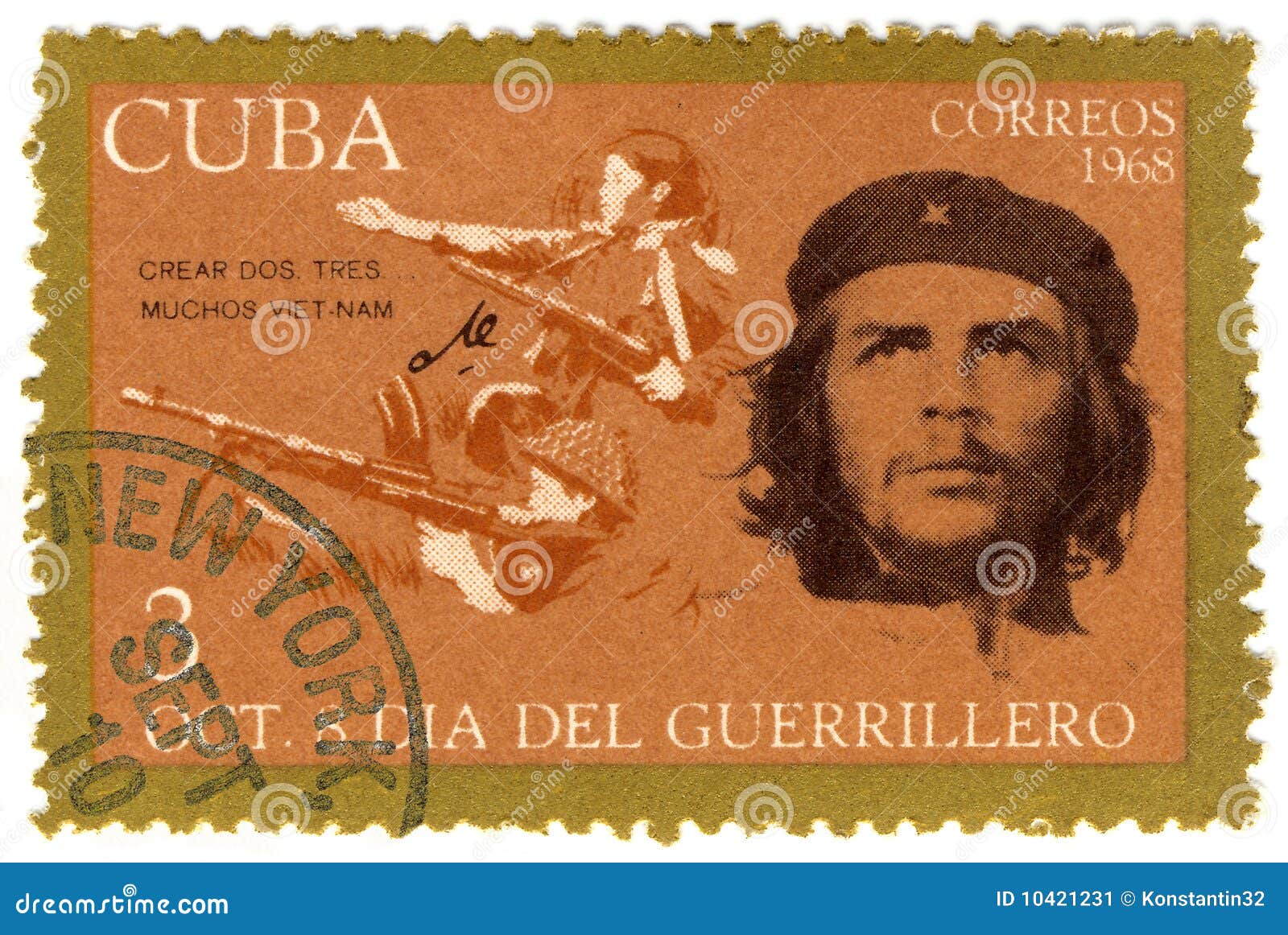 Cuba Stamp with Che Guevara Editorial Photo - Image of philately, fidel ...