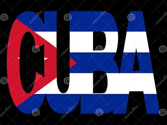 Cuba text with flag stock vector. Illustration of symbol - 4643212