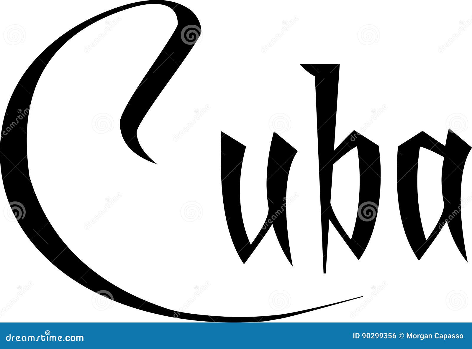 Cuba Text Sign Illustration Stock Vector - Illustration of central ...