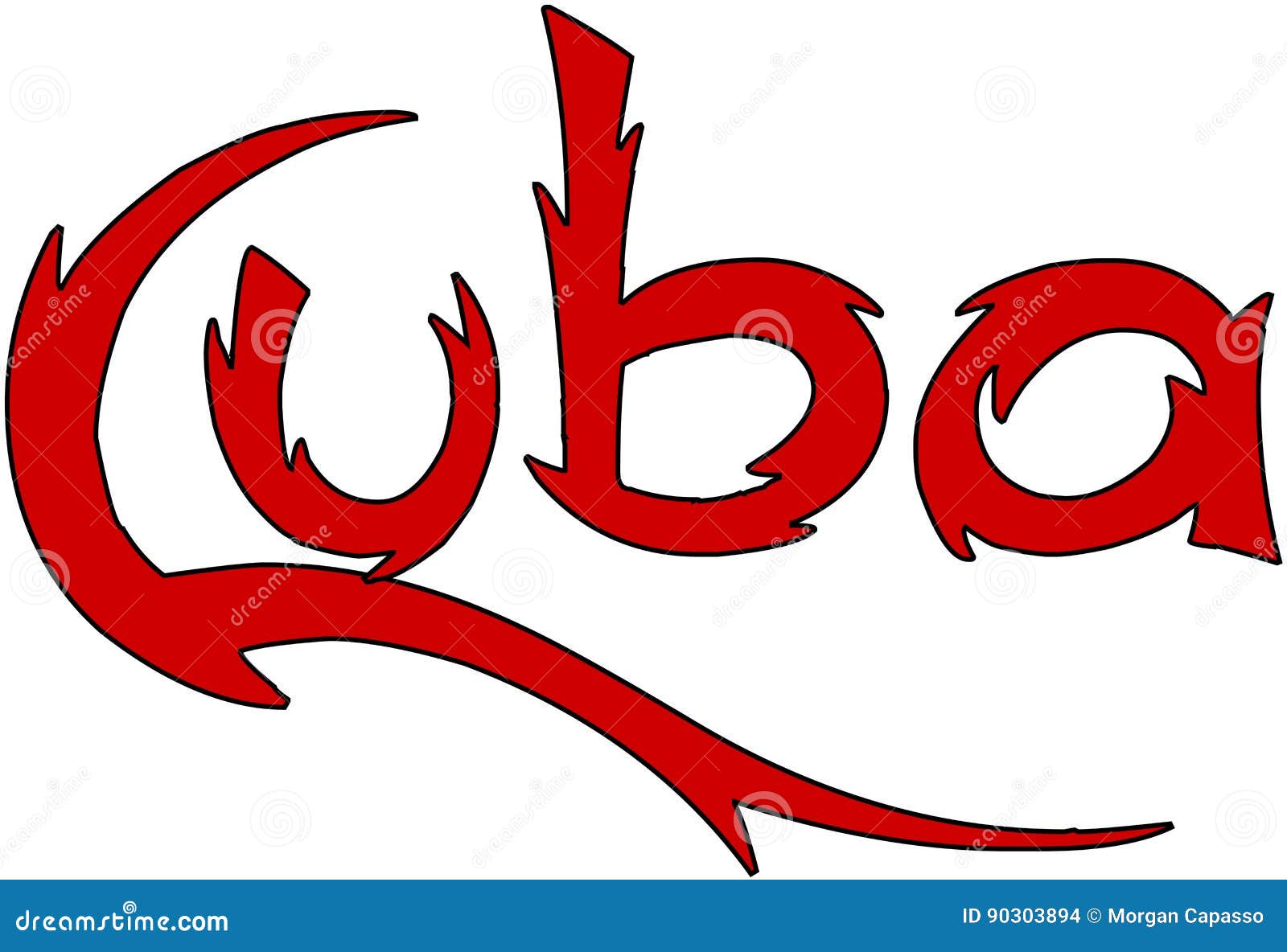 Cuba Text Sign Illustration Stock Vector - Illustration of tour ...