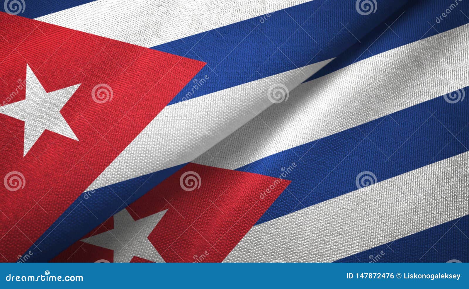 Cuba Two Flags Textile Cloth, Fabric Texture Stock Illustration ...