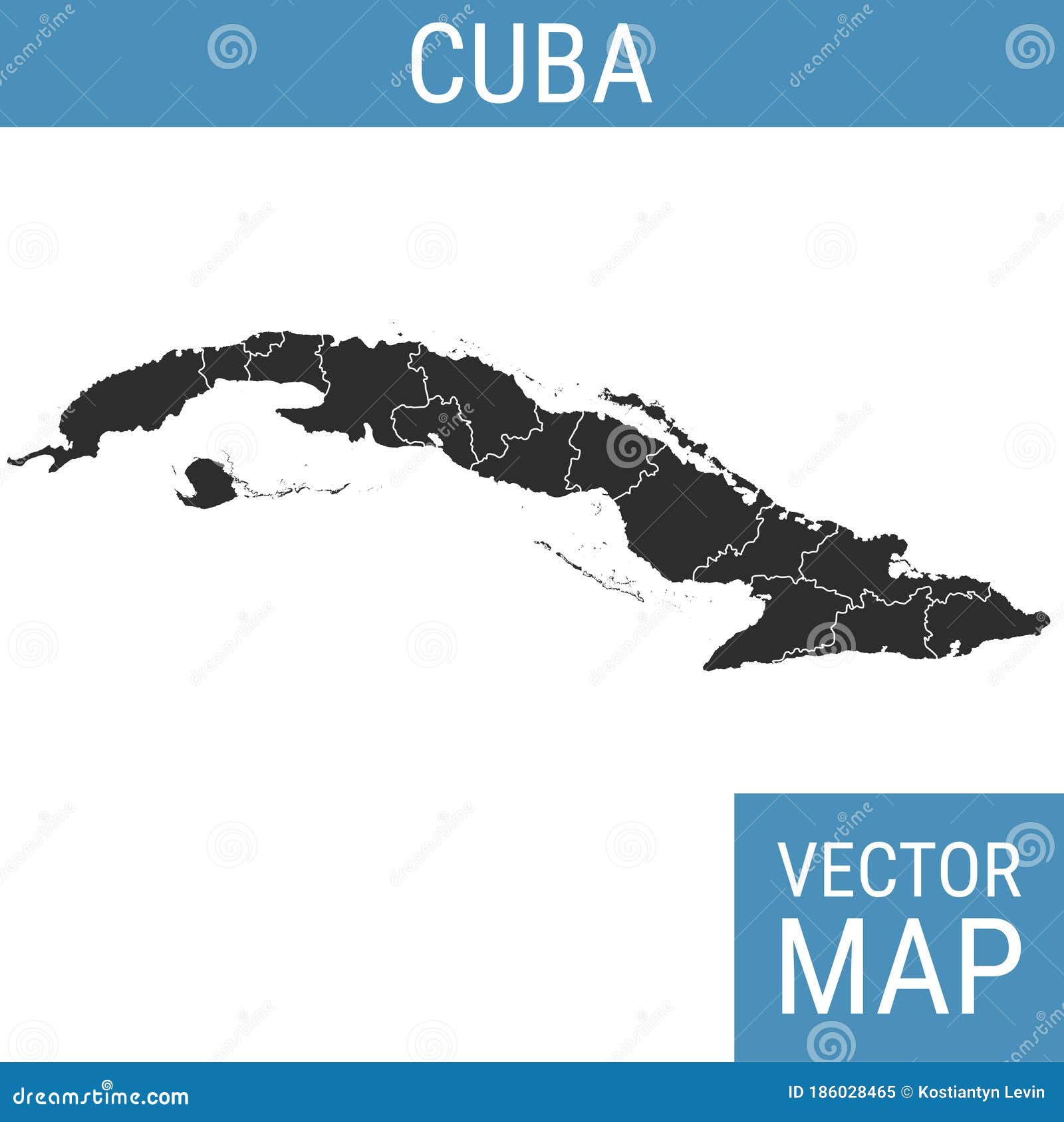 Cuba vector map with title stock illustration. Illustration of icon ...