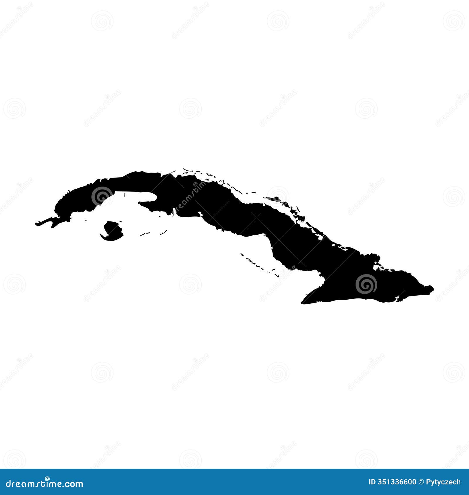 Cuba vector map silhouette stock illustration. Illustration of ...