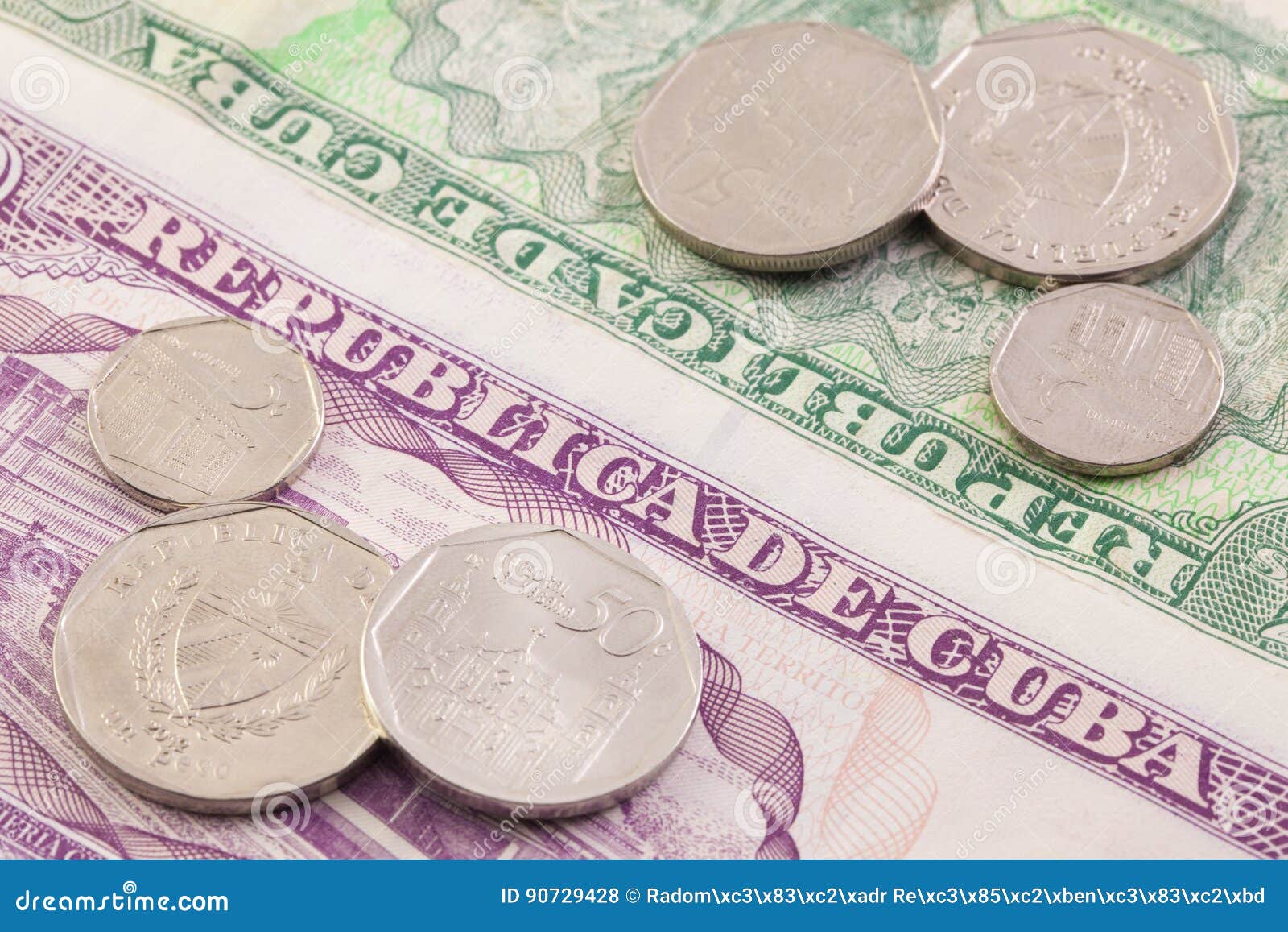 Cuban Banknotes and Coins on the Table. Stock Photo - Image of crisis ...