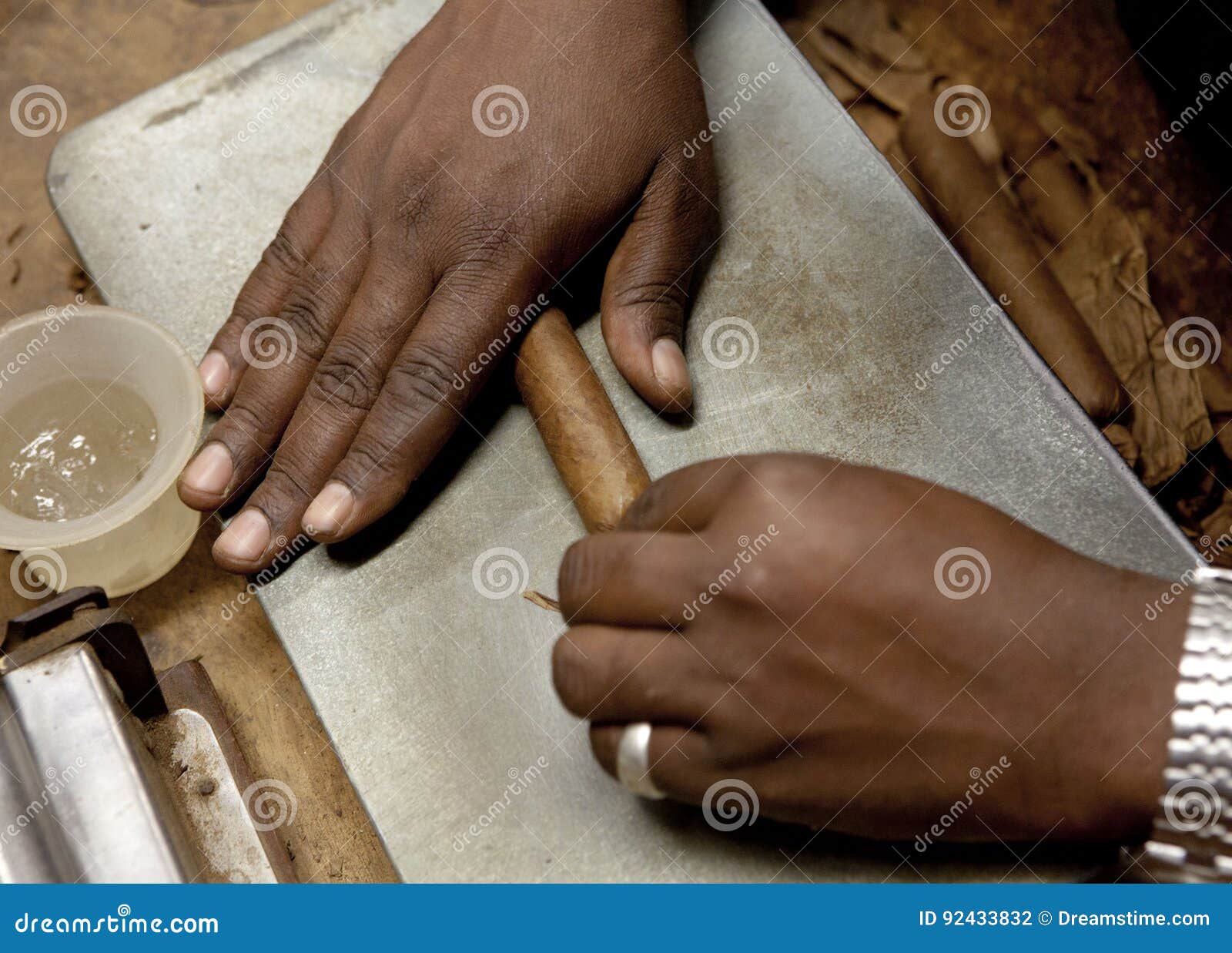 Cuban cigar hand rolled stock photo. Image of traditional - 92433832