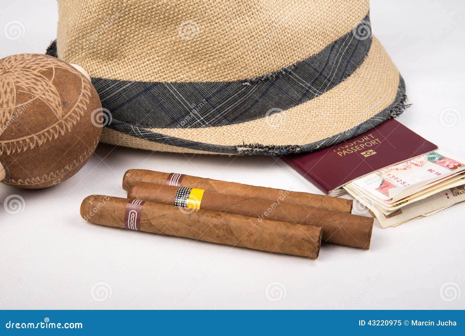 Cuban cigar and hat stock image. Image of background - 43220975