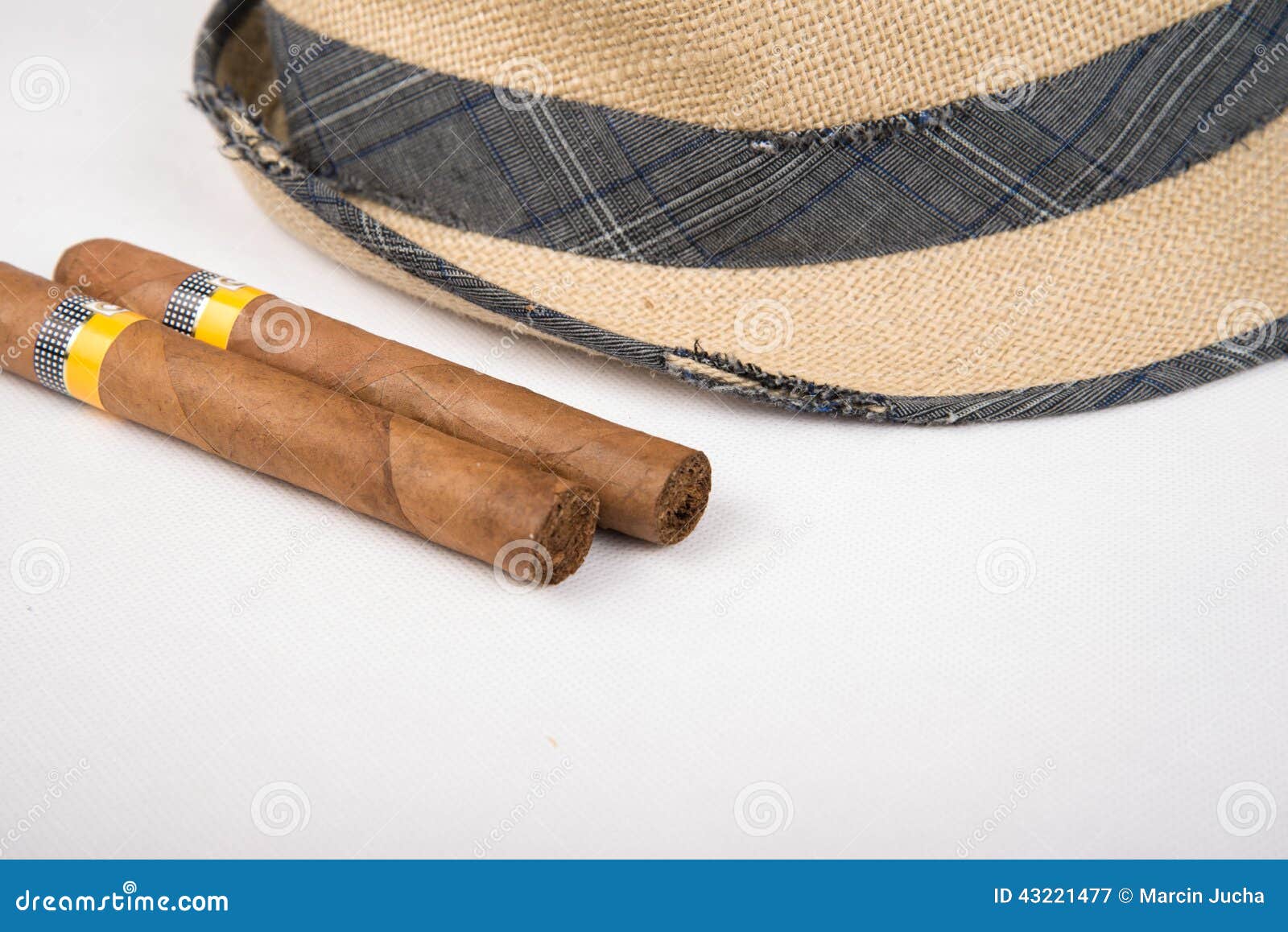 Cuban cigar and hat stock image. Image of satisfaction - 43221477