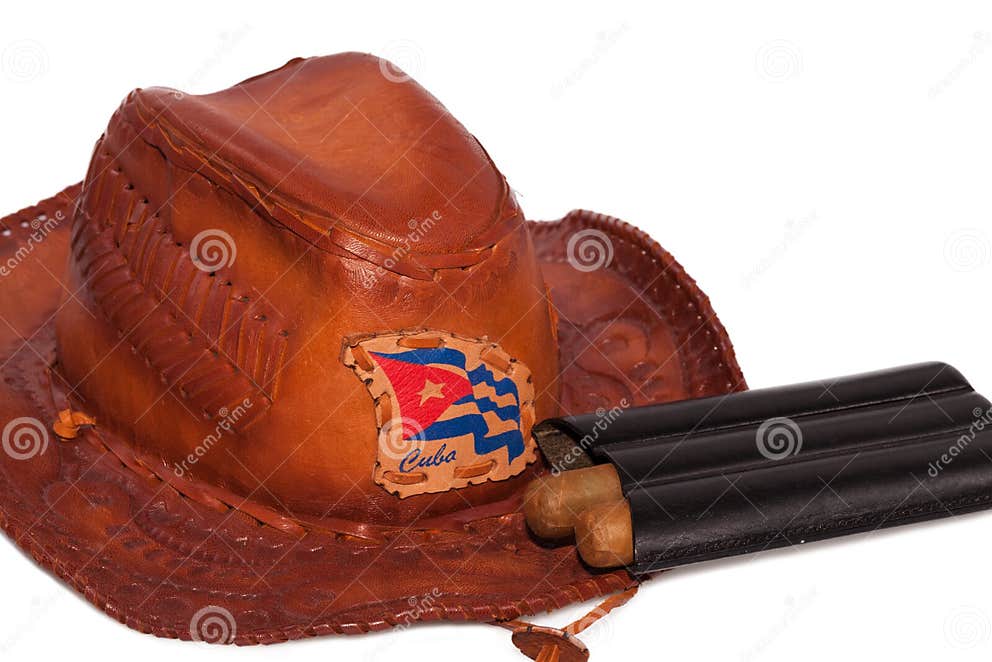 Cuban Cigars with Hat and Case Stock Photo - Image of rolled, cuban ...