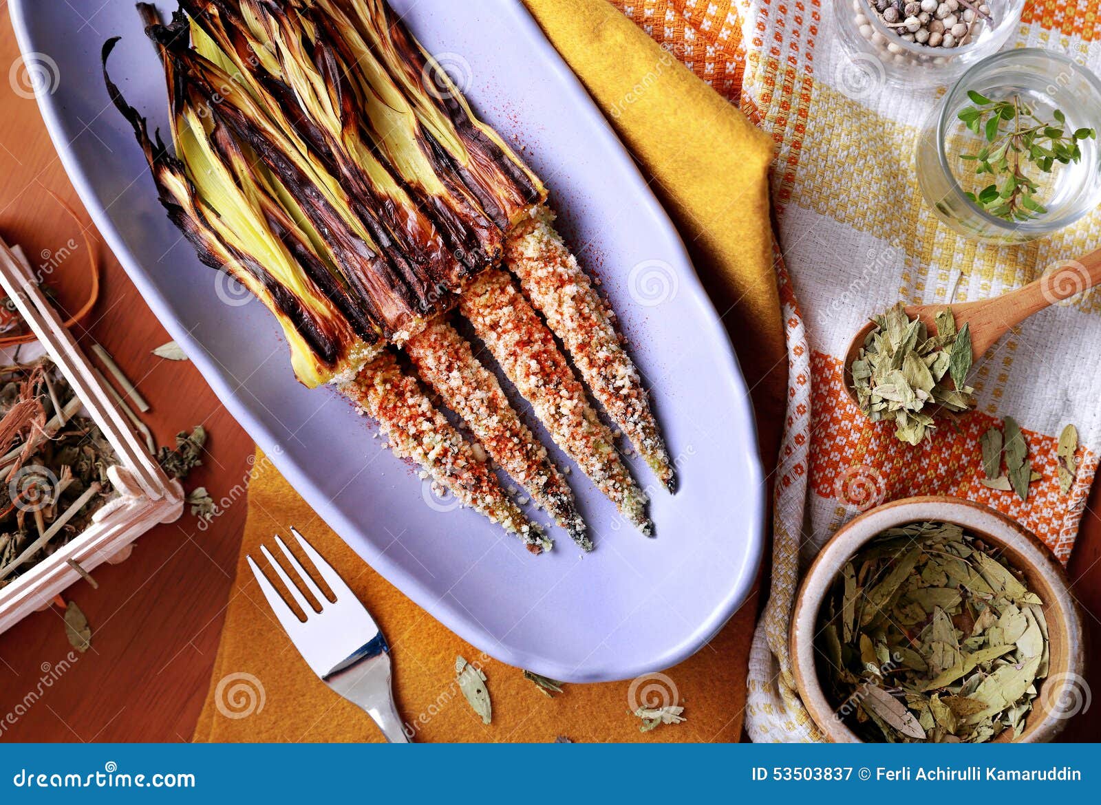 Cuban Corn Served As Spanish Tapas Stock Image - Image of parsley ...