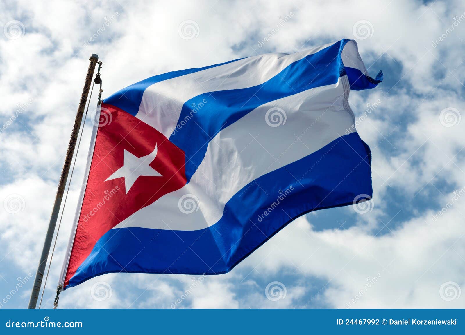 Cuban Flag stock photo. Image of stripes, closeup, pole - 24467992