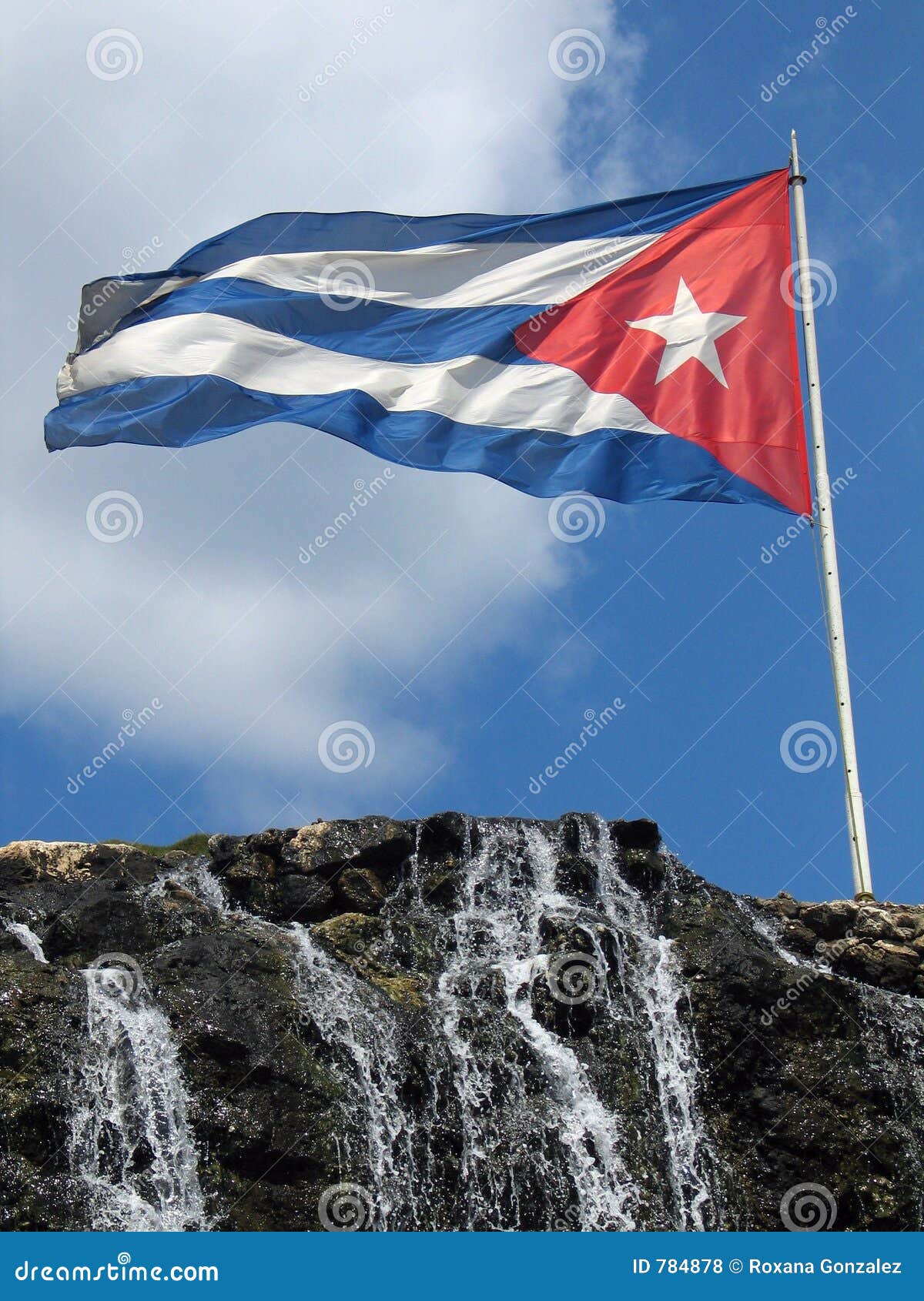Cuban flag and cascade stock photo. Image of havana, colorful - 784878