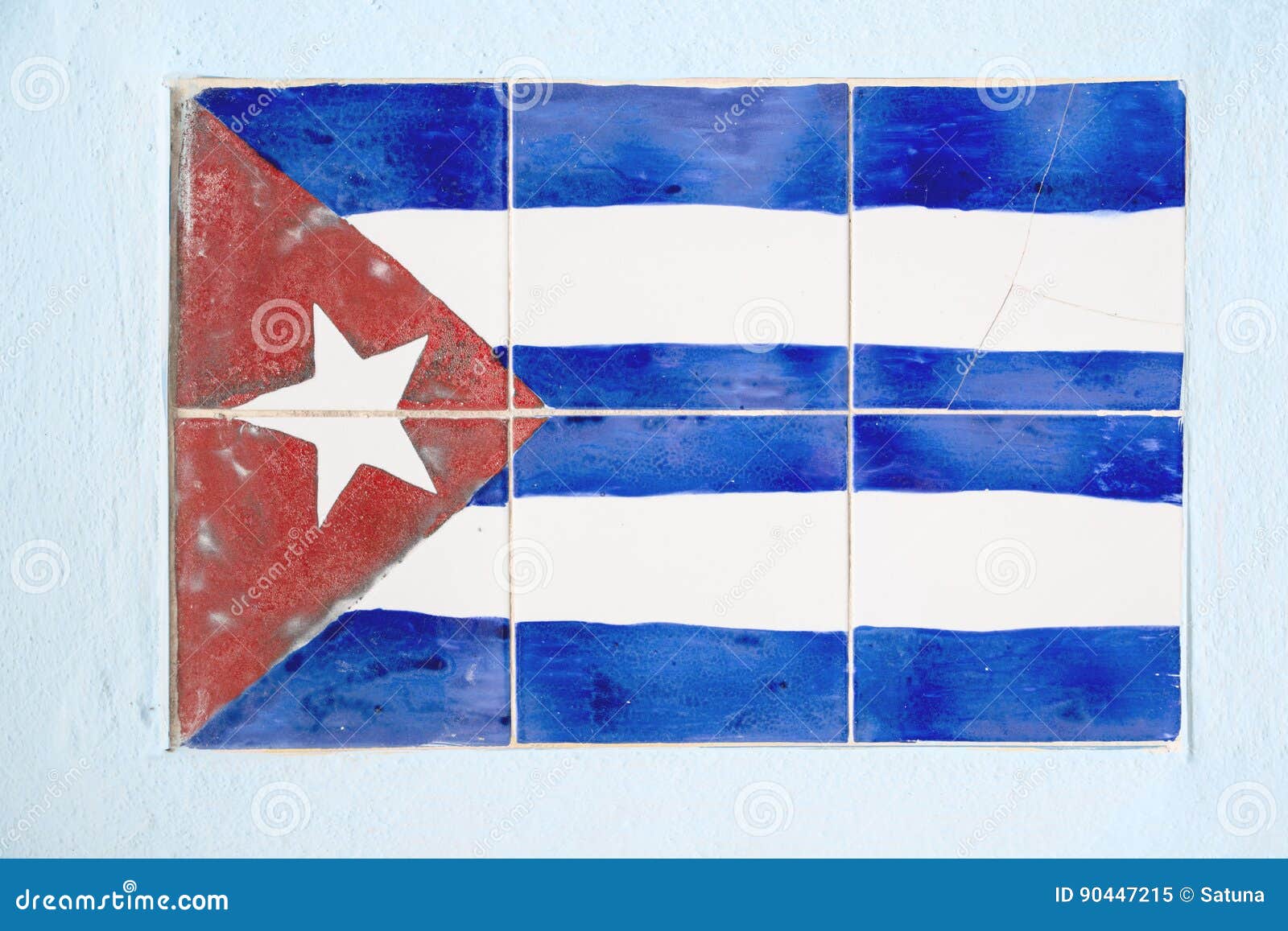 Cuban flag stock image. Image of tiles, cuban, flag, wall - 90447215