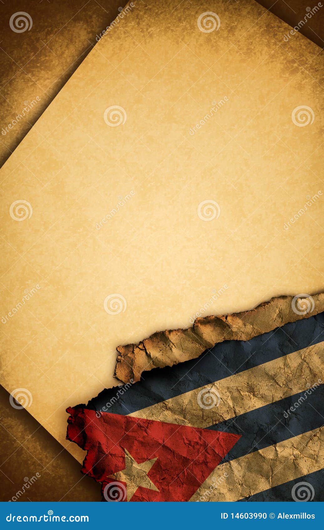 Cuban flag and old paper stock illustration. Illustration of communism ...