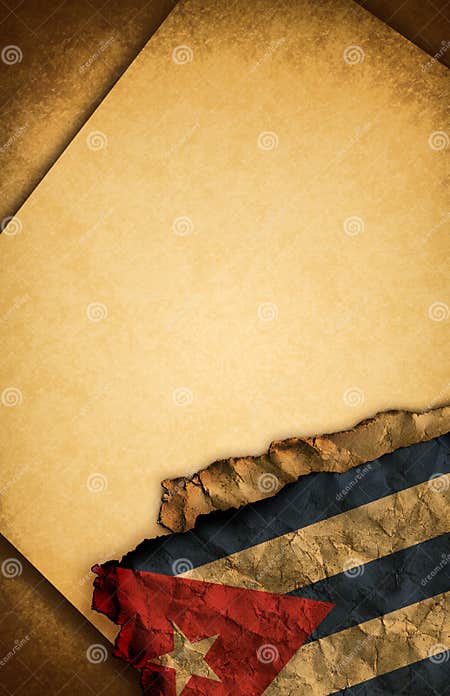 Cuban flag and old paper stock illustration. Illustration of communism ...