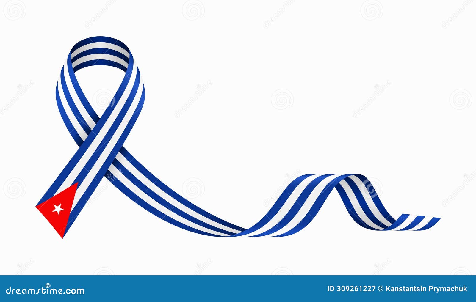 Cuban Flag Stripe Ribbon Wavy Background Layout. Vector Illustration ...