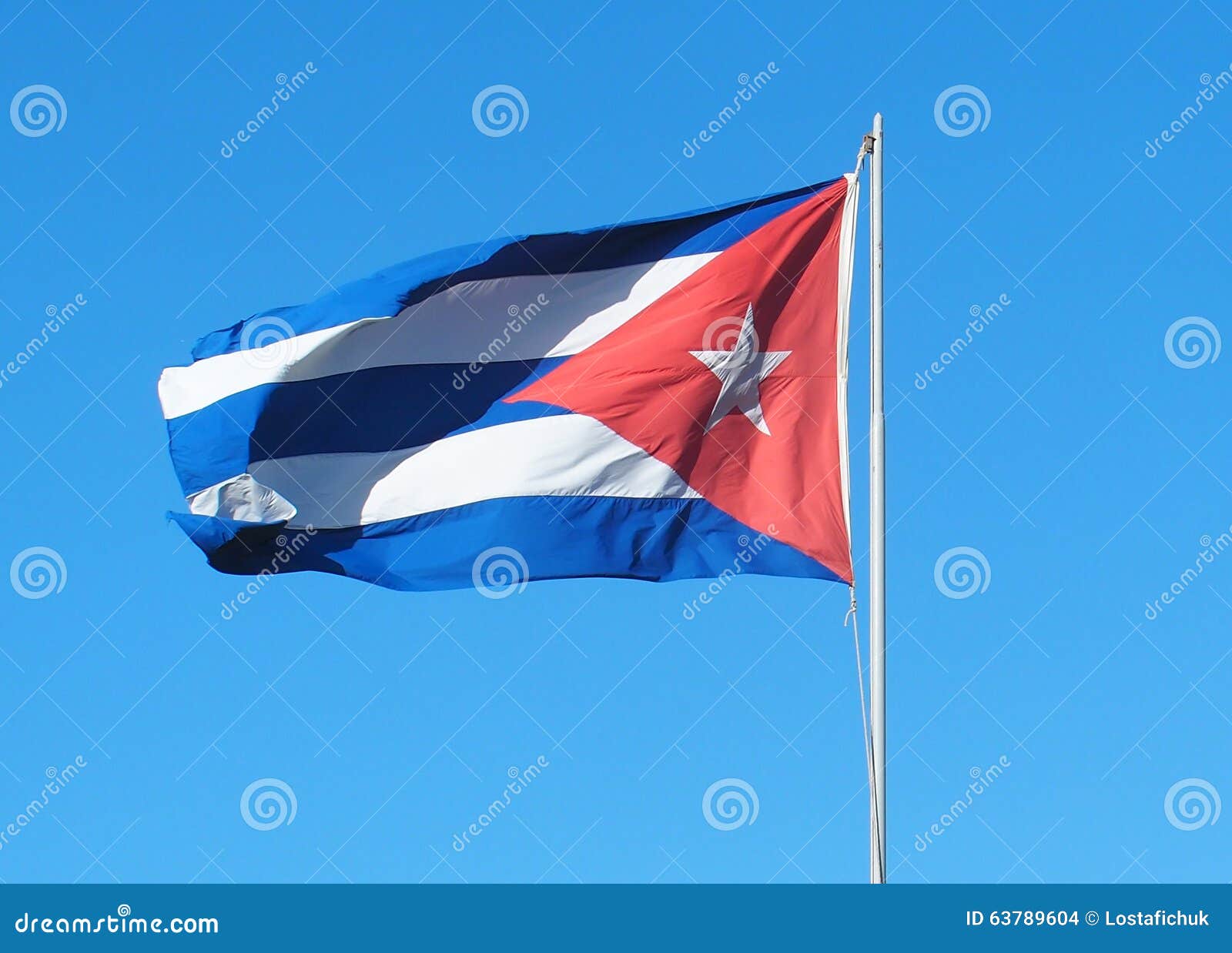 Cuban Flag stock photo. Image of star, roof, blue, flag - 63789604