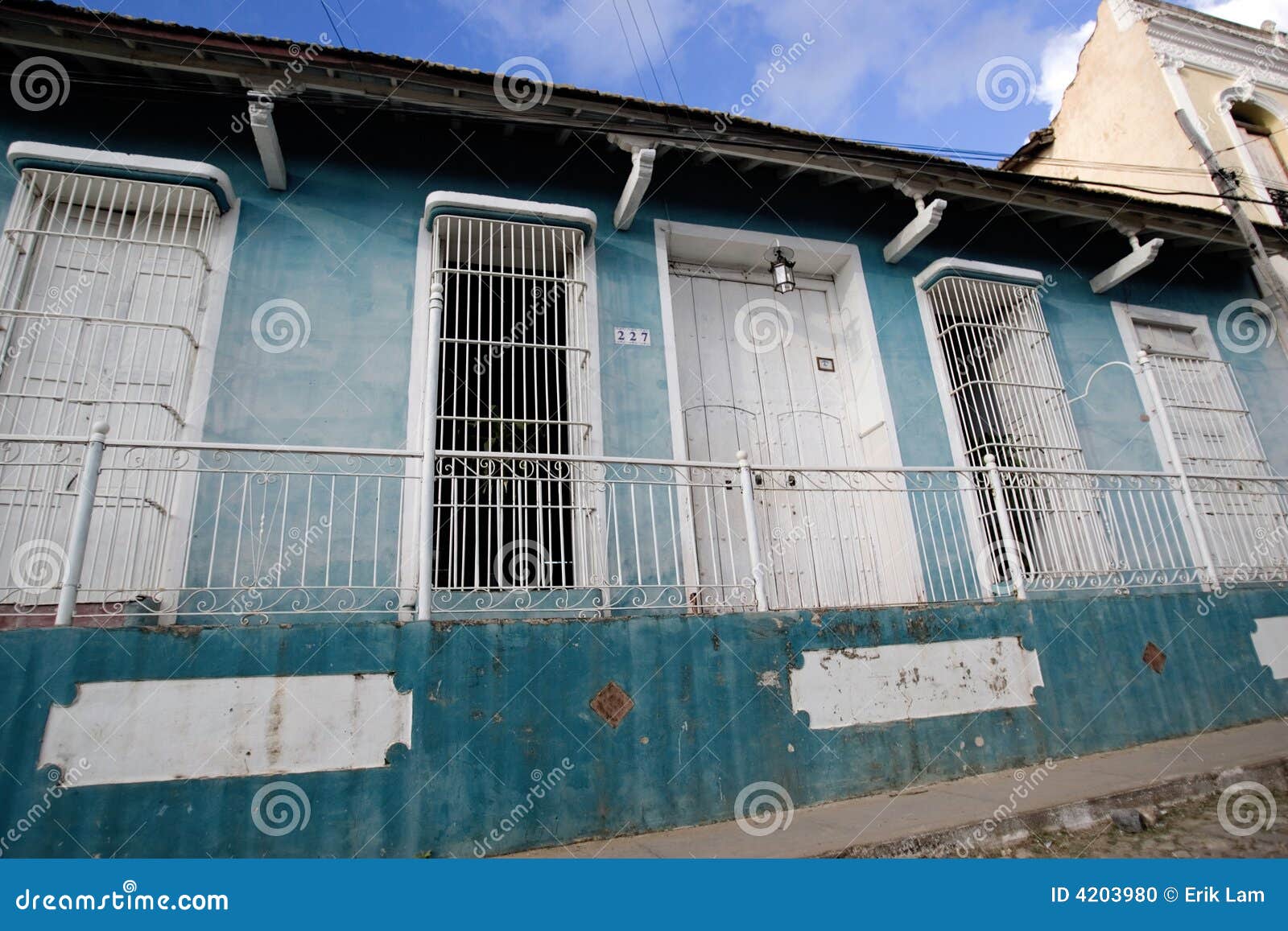 Cuban house stock photo. Image of shutters, cuba, green - 4203980