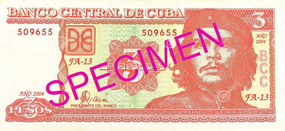 3 Cuban Peso Bank Note Obverse Stock Photo - Image of background ...