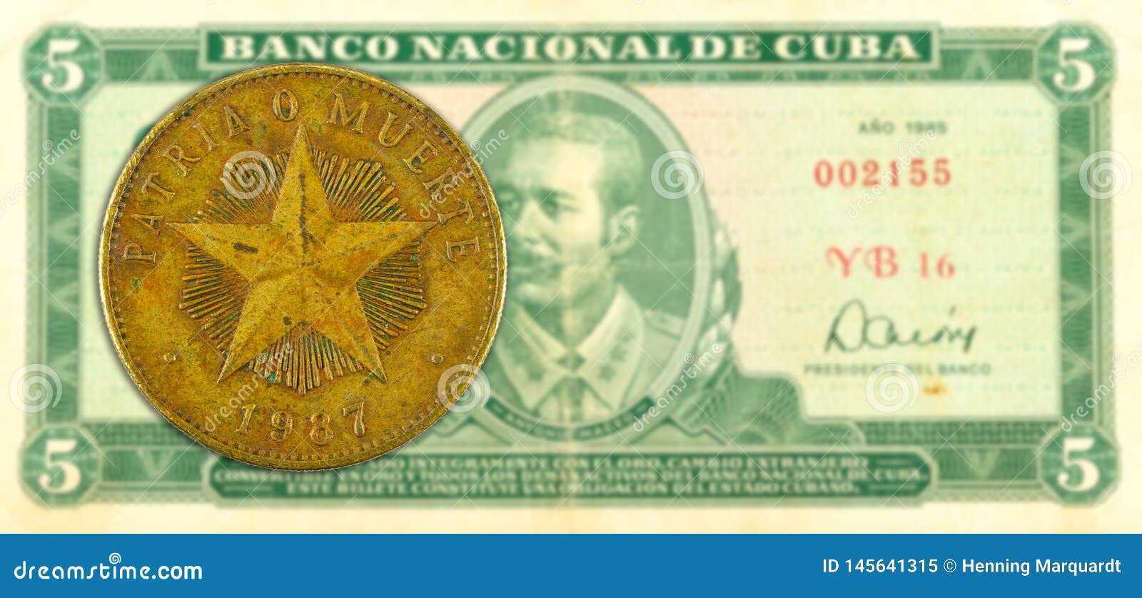 1 Cuban Peso Coin Against 5 Cuban Peso Banknote Stock Image - Image of ...