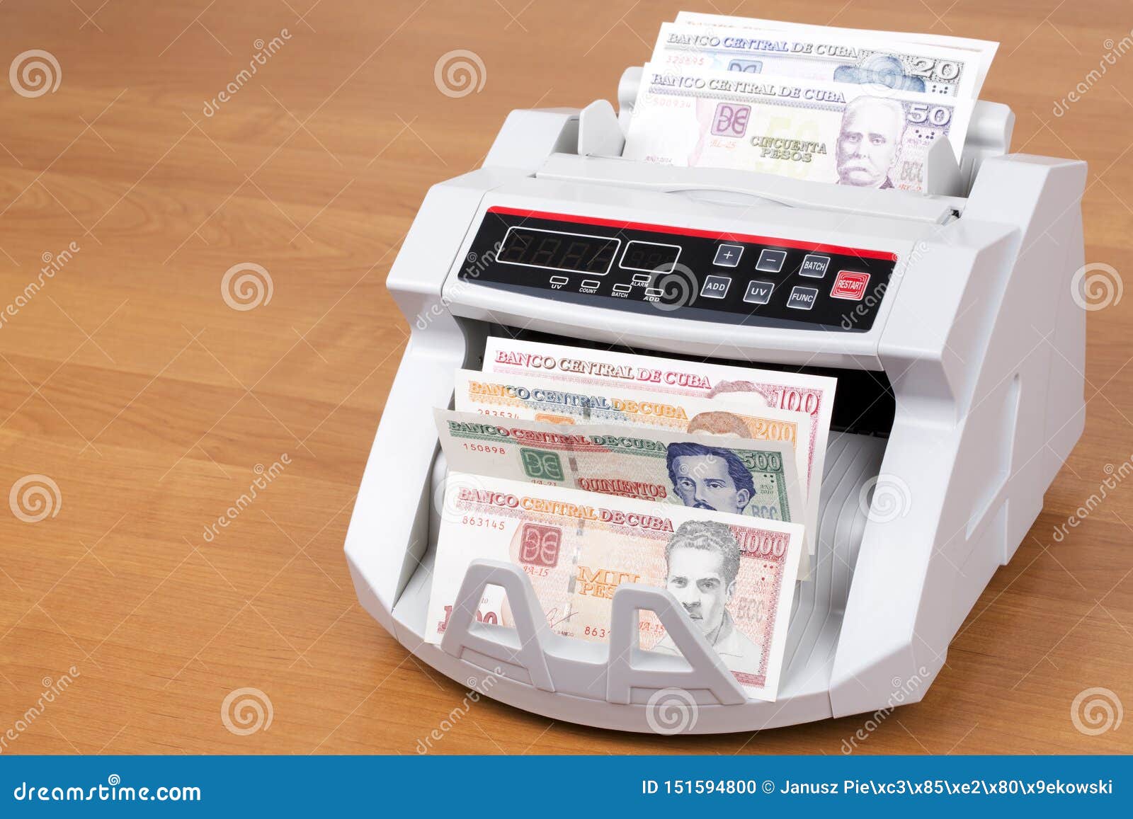 Cuban Pesos in a Counting Machine Stock Photo - Image of financial ...