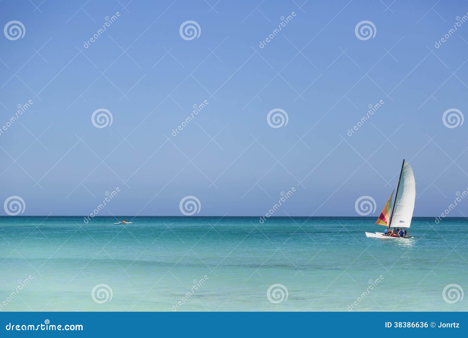 CUBAN SAILBOAT SAILING in CARIBBEAN SEA Stock Photo - Image of ...