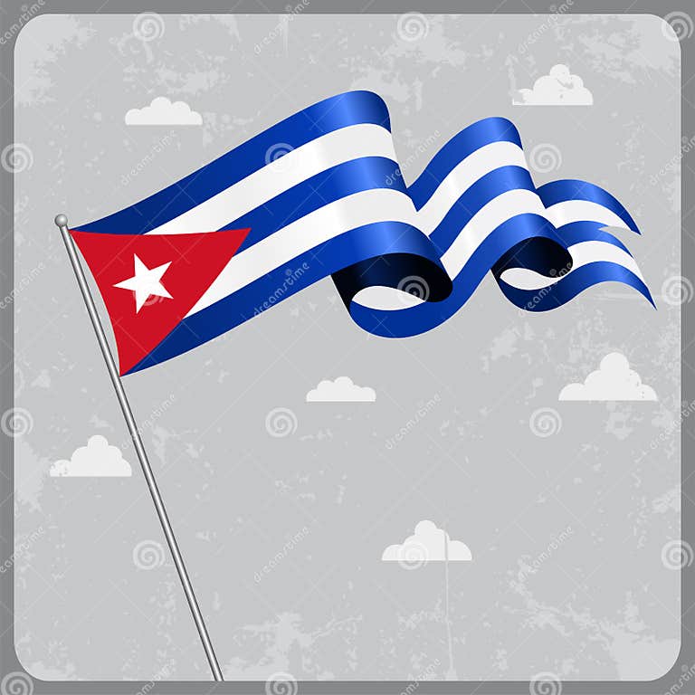 Cuban Wavy Flag. Vector Illustration. Stock Vector - Illustration of ...