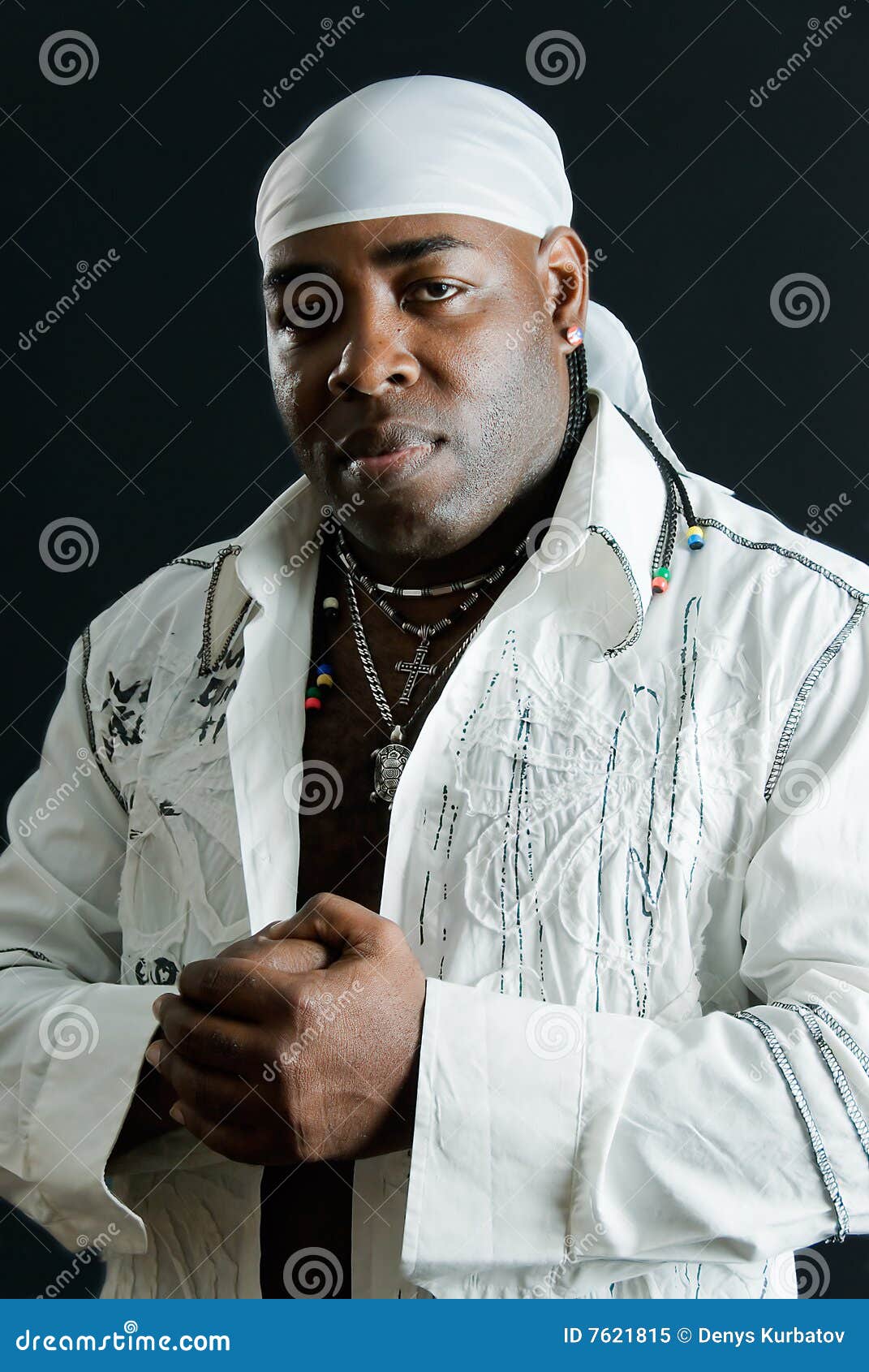 Cuban in white stock image. Image of african, bare, expressions - 7621815