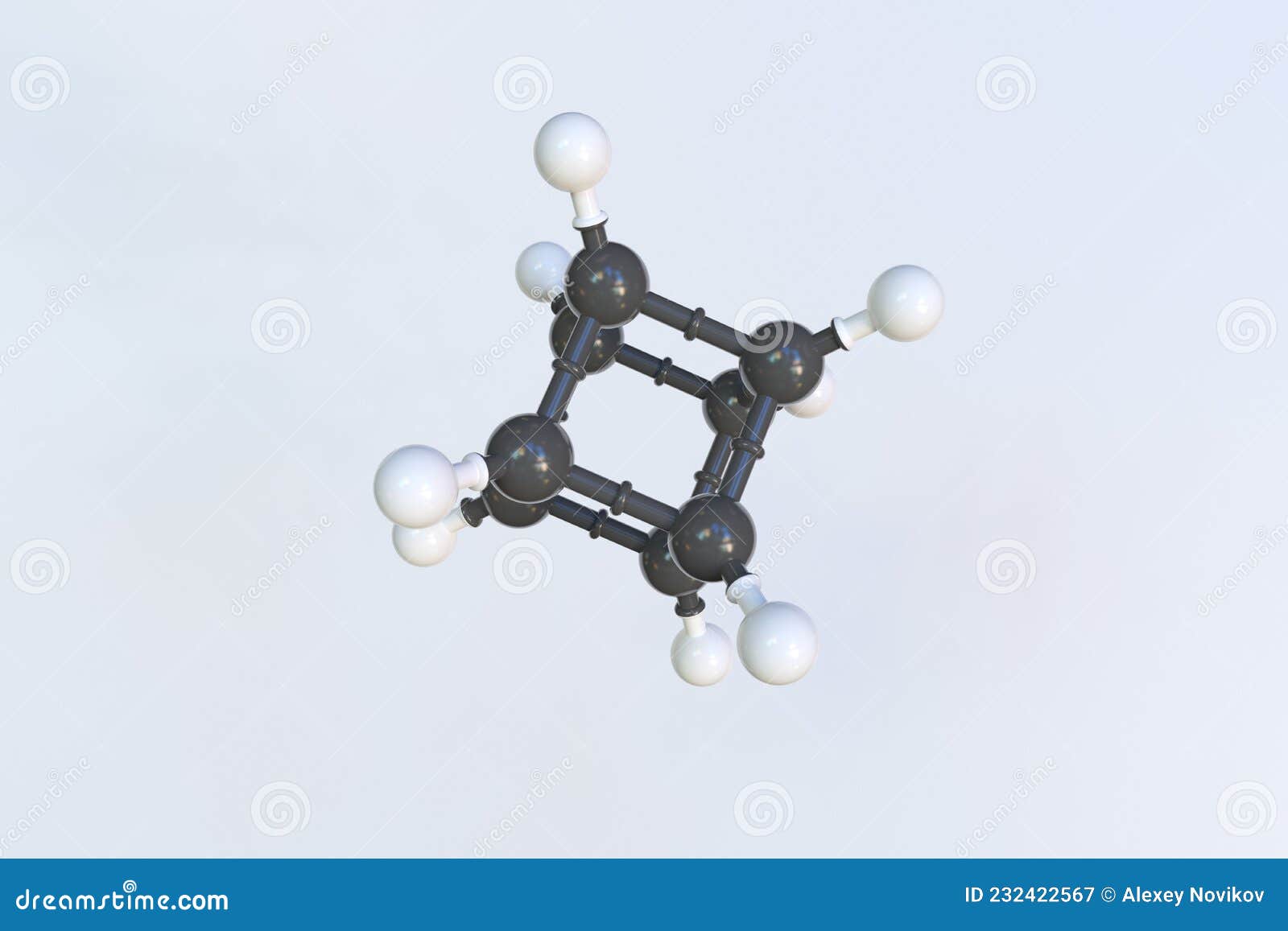 Cubane Molecule Made with Balls, Scientific Molecular Model. 3D ...