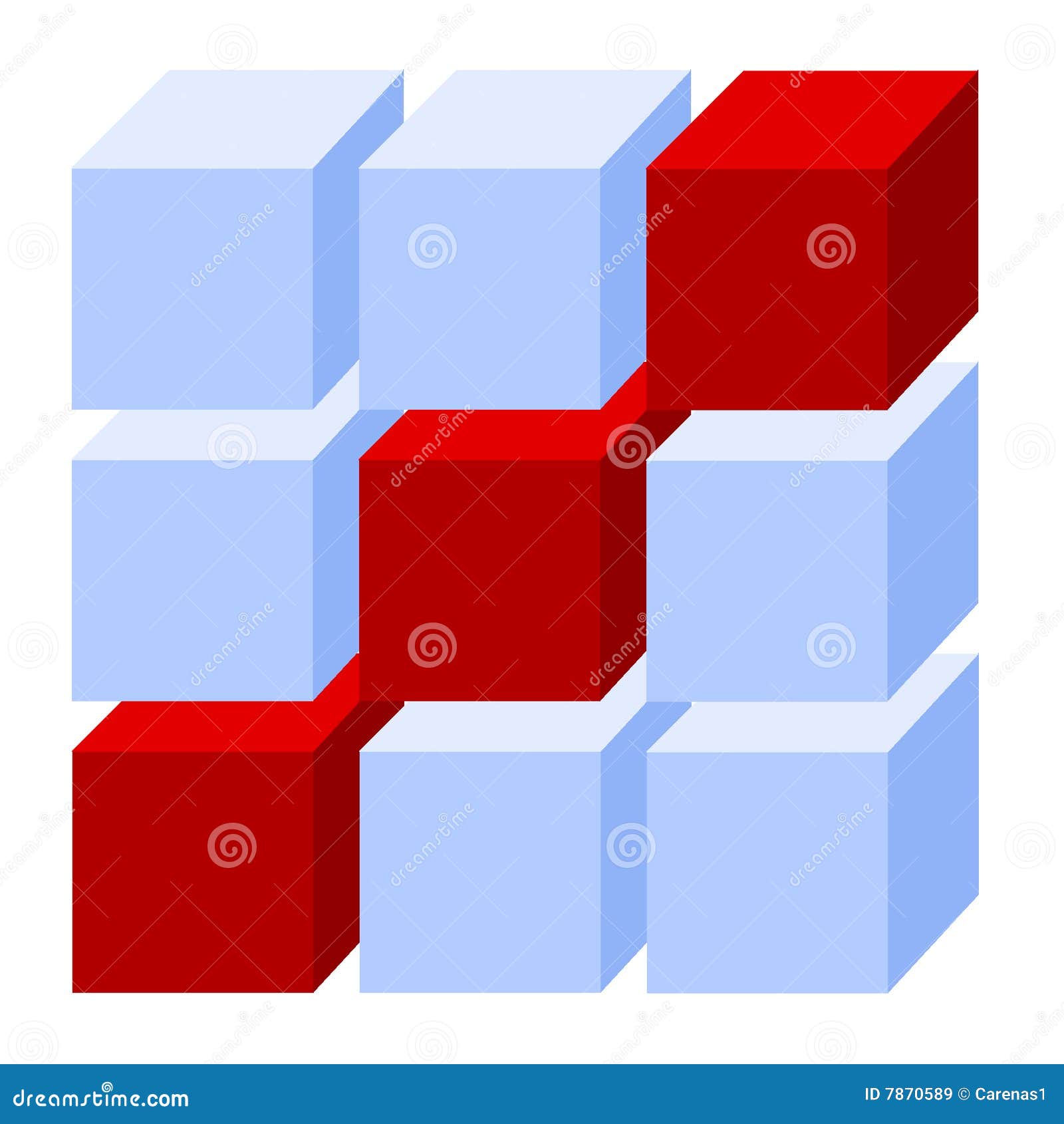 Cube stock illustration. Illustration of blue, cube, shape - 7870589