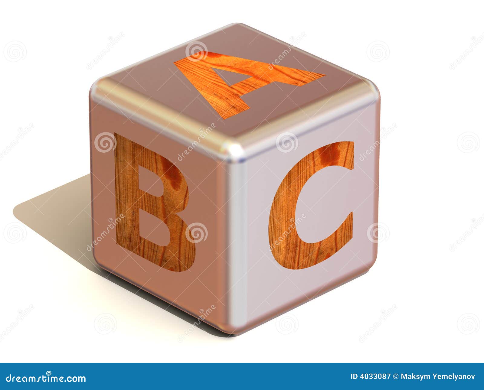 Cube with ABC. Alphabet stock illustration. Illustration of blocks ...