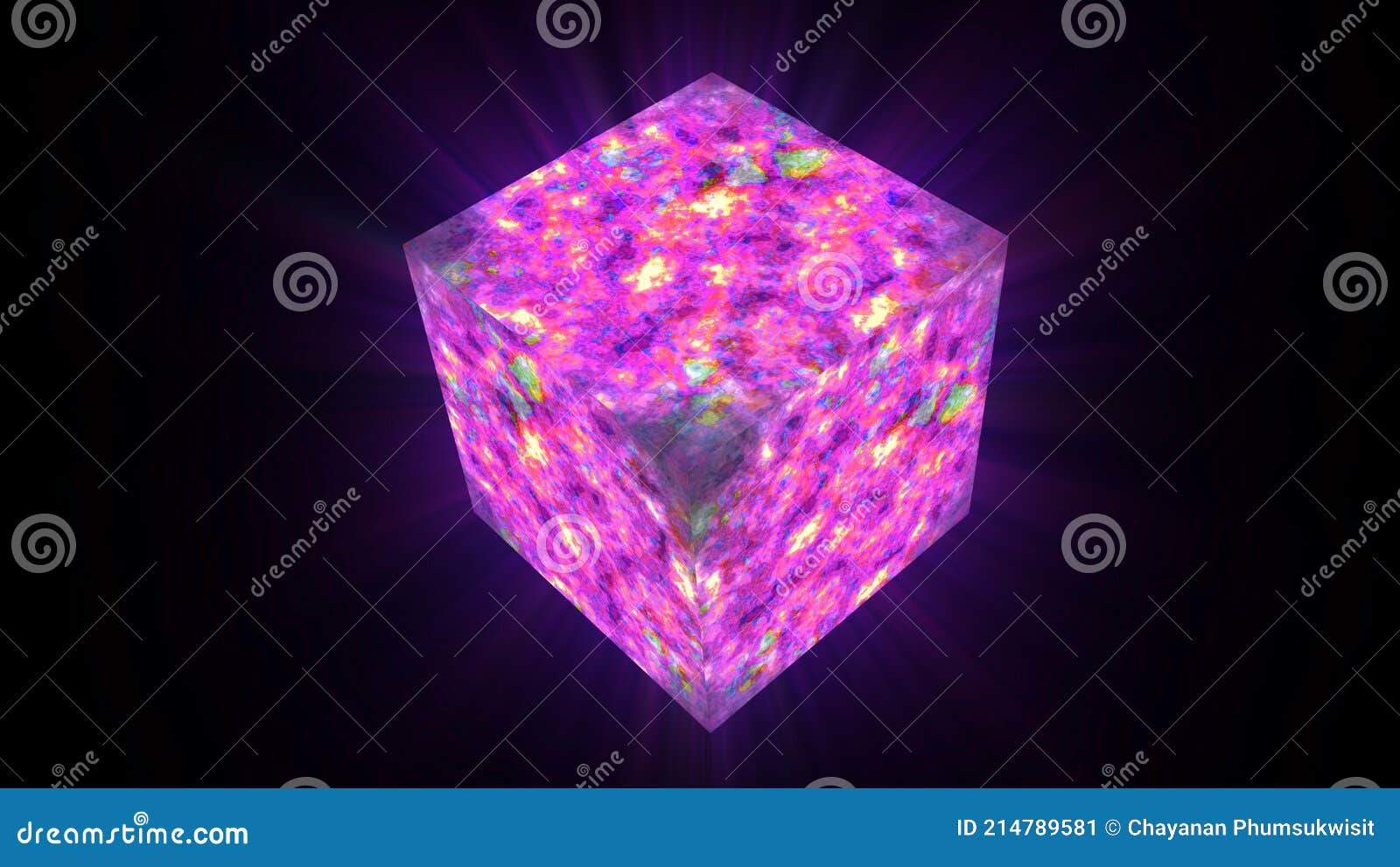 Cube Abstract Glow Lava Luxury Violet and Dark Line Surface Stock ...