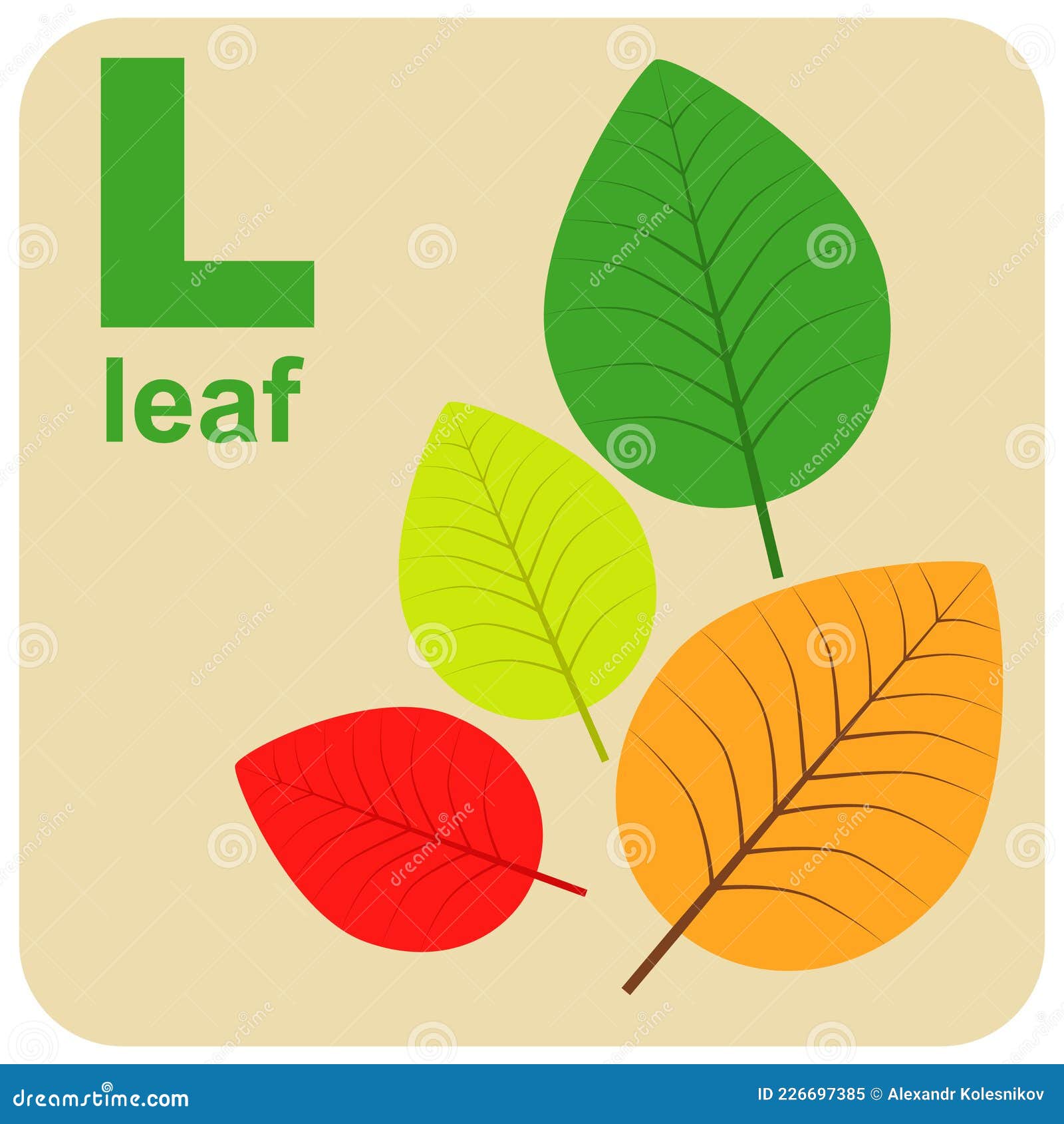 A Cube of the Alphabet with the Letter L Leaf. Vector Illustration on ...