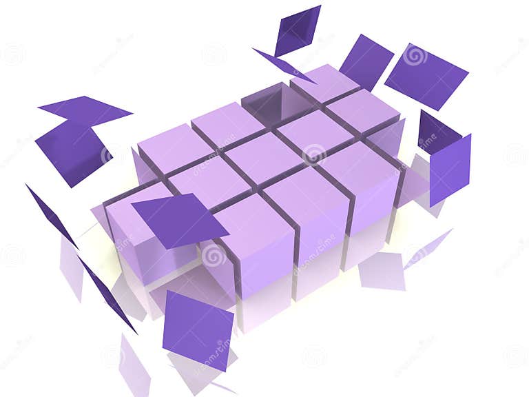 A Cube Array is Falling Apart - 3d Abstract Image Stock Illustration ...