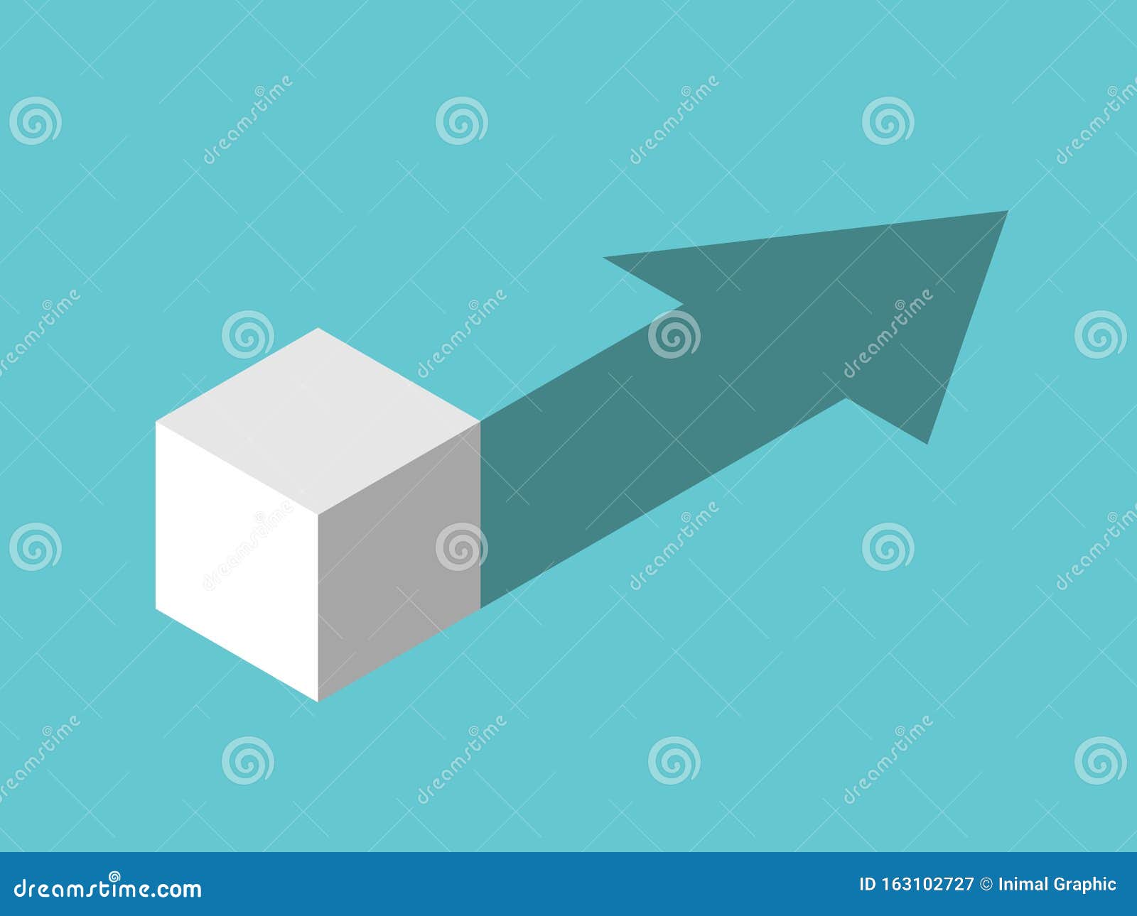 Cube, arrow shaped shadow stock vector. Illustration of decision ...