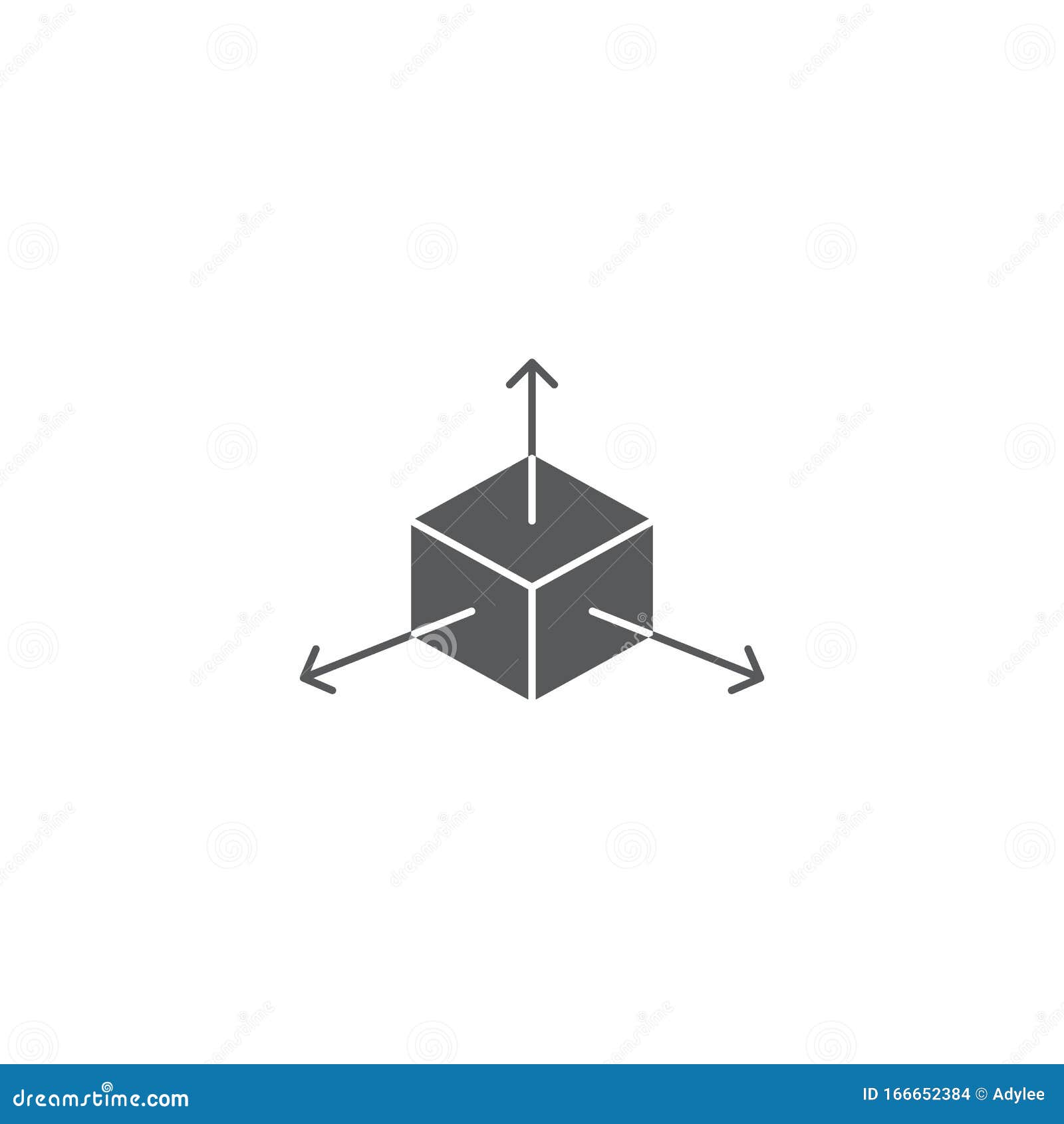 Cube with Arrows Vector Icon Symbol Isolated on White Background Stock ...