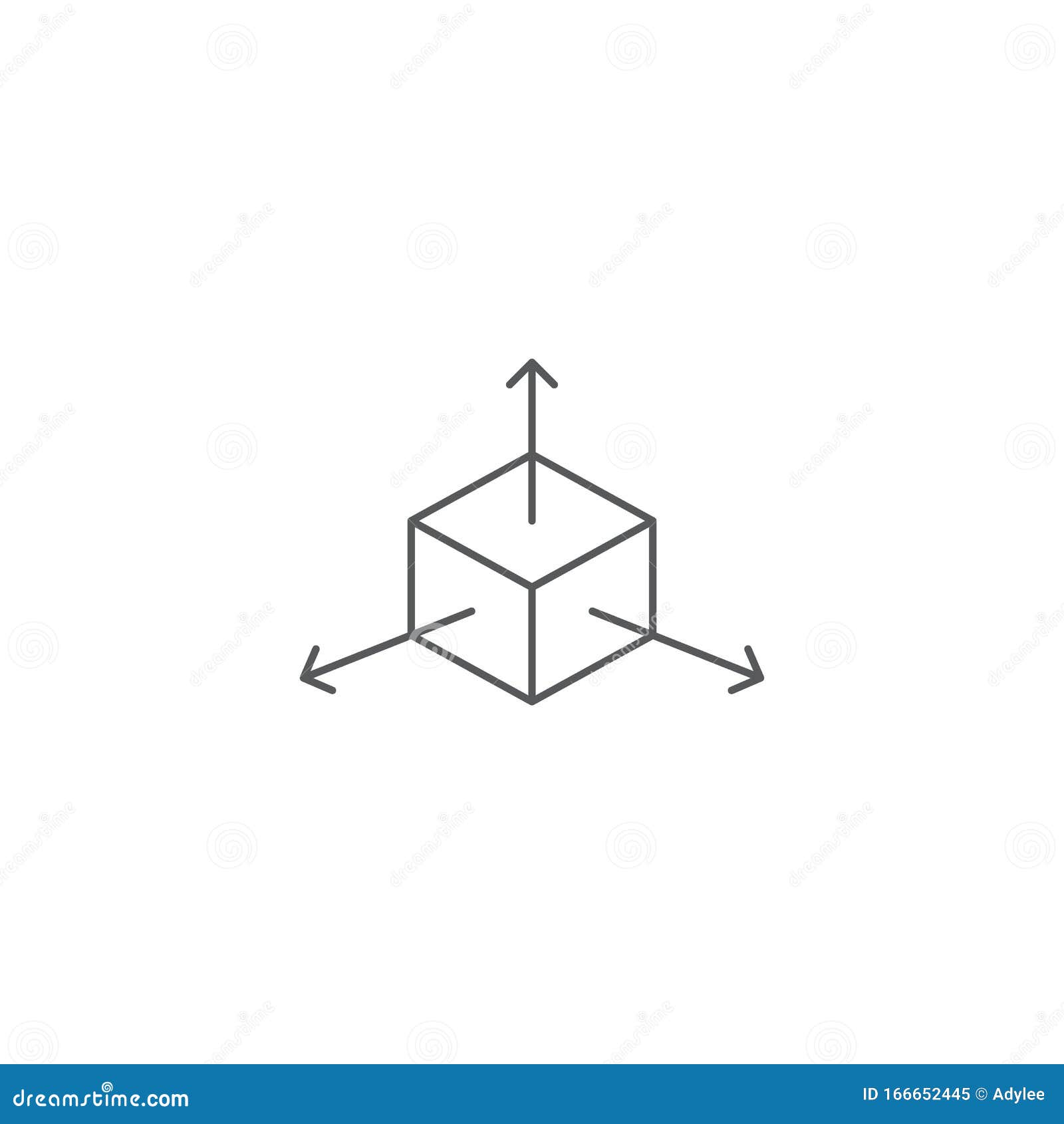 Cube with Arrows Vector Icon Symbol Isolated on White Background Stock ...