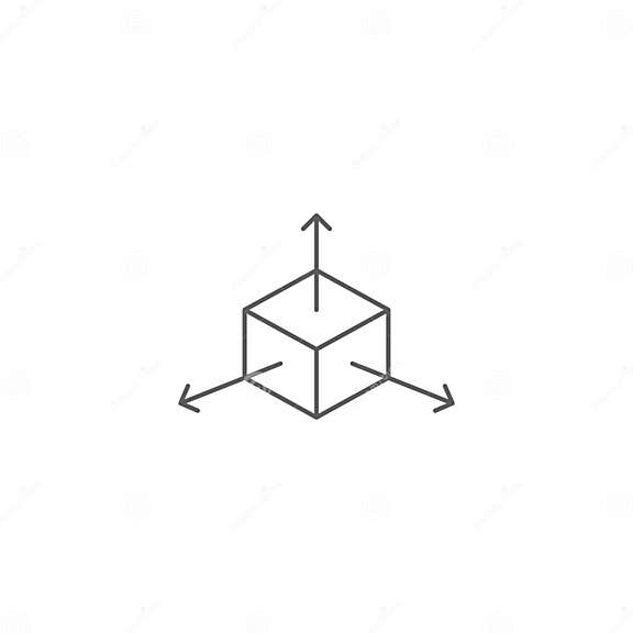 Cube with Arrows Vector Icon Symbol Isolated on White Background Stock ...